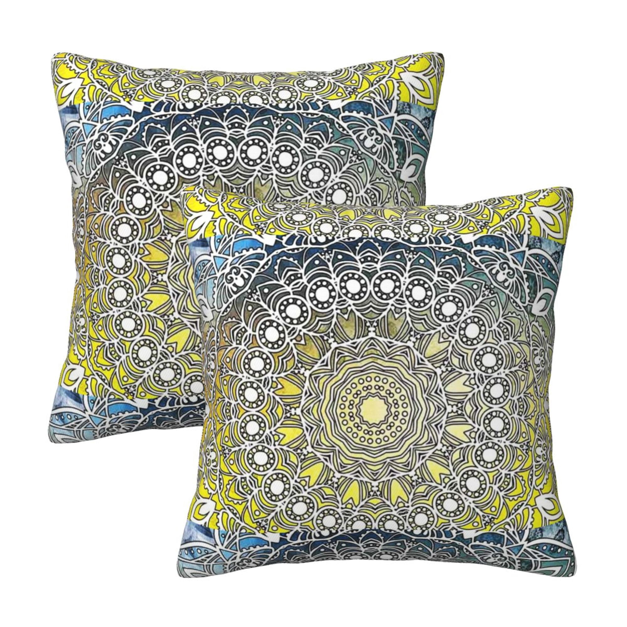 Home Throw Pillow Covers Two Sides Printed Mystic Asian Mandala Zen ...