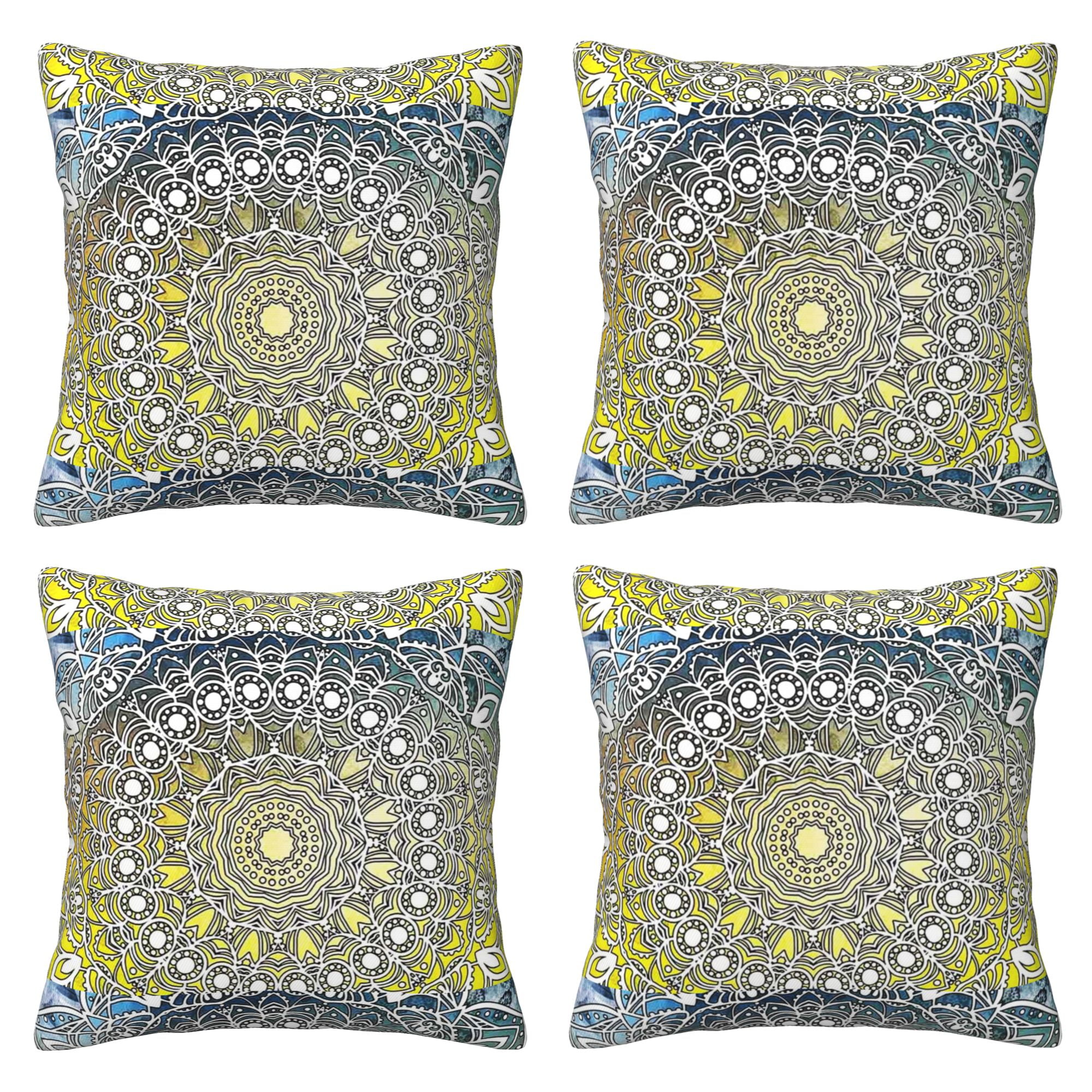 Home Throw Pillow Covers Two Sides Printed Mystic Asian Mandala Zen ...