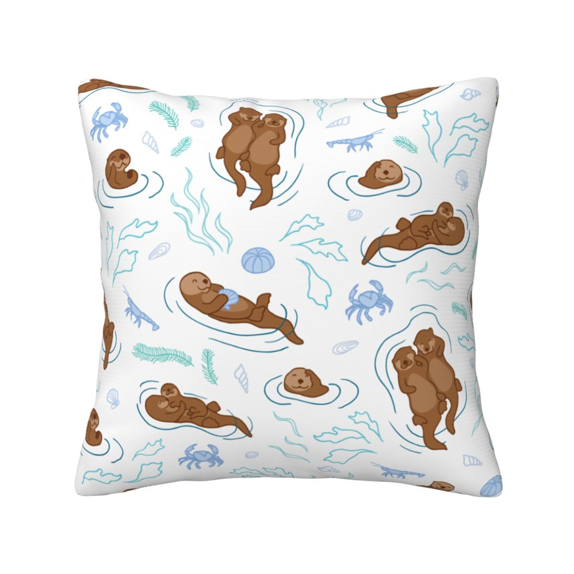 Home Throw Pillow Covers Two Sides Printed Otter Repeats The Sea Decor ...
