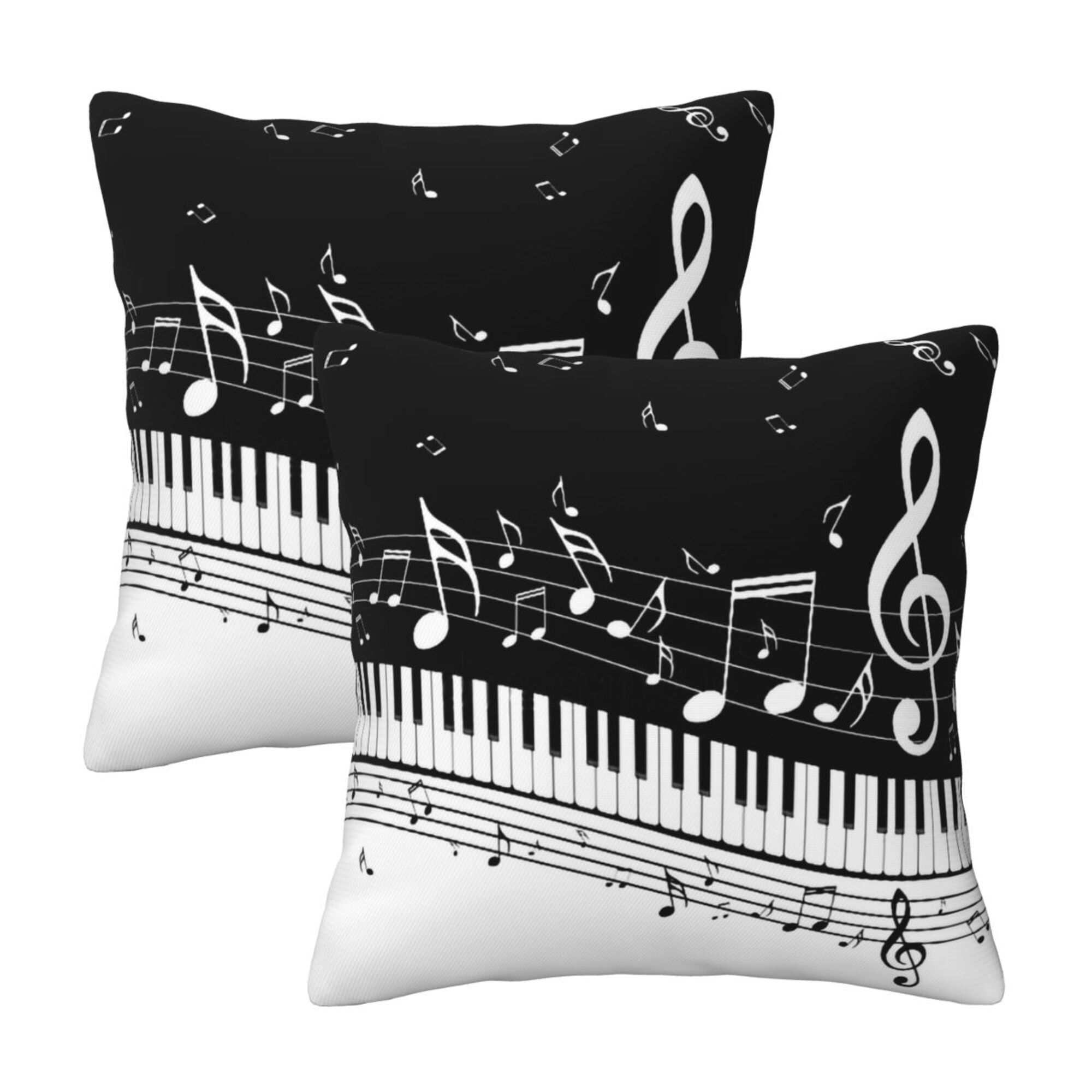 Home Throw Pillow Covers Two Sides Printed Piano Keys With Musical ...