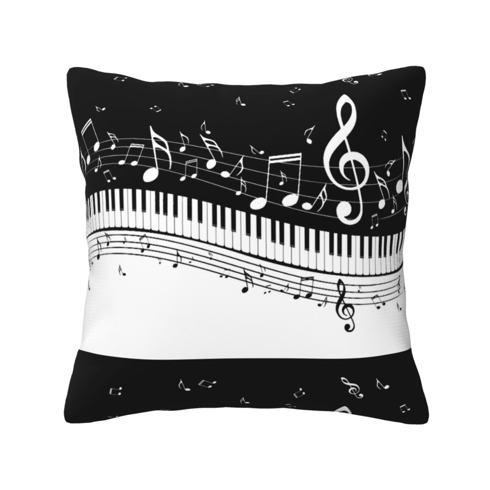 Home Throw Pillow Covers Two Sides Printed Piano Keys With Musical ...