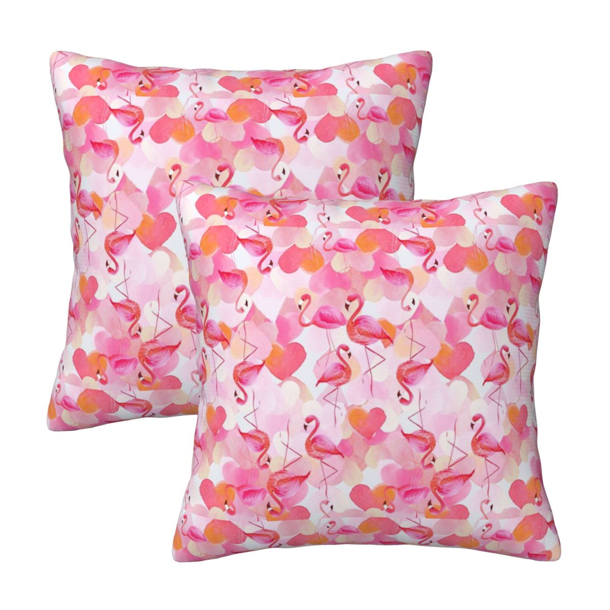 Home Throw Pillow Covers Two Sides Printed Pink Flamingo Decor Sofa ...