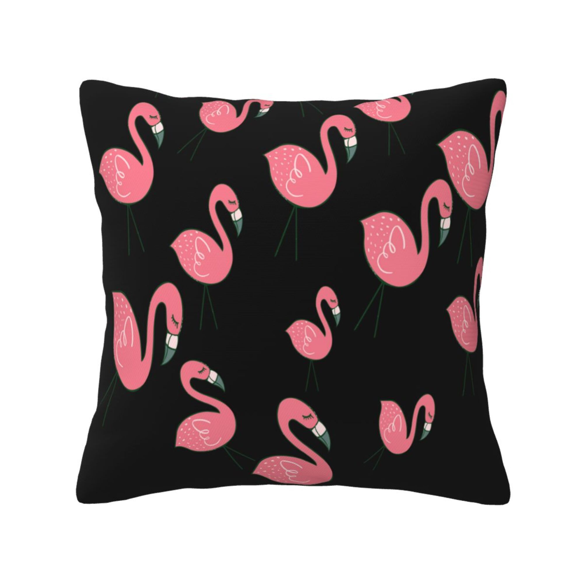 Home Throw Pillow Covers Two Sides Printed Pink Flamingo Decor Sofa ...