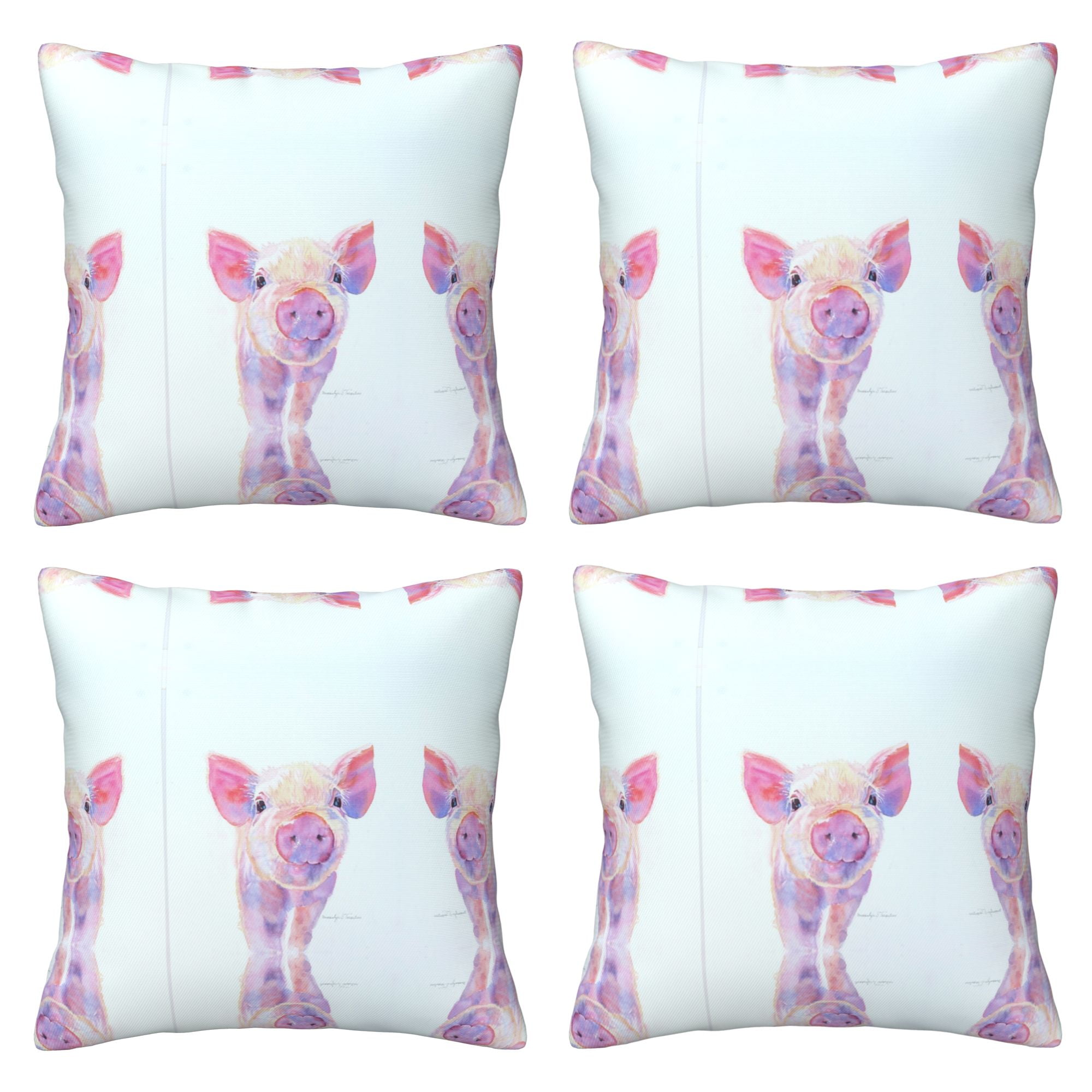 Home Throw Pillow Covers Two Sides Printed Pink Pig Print Decor Sofa ...