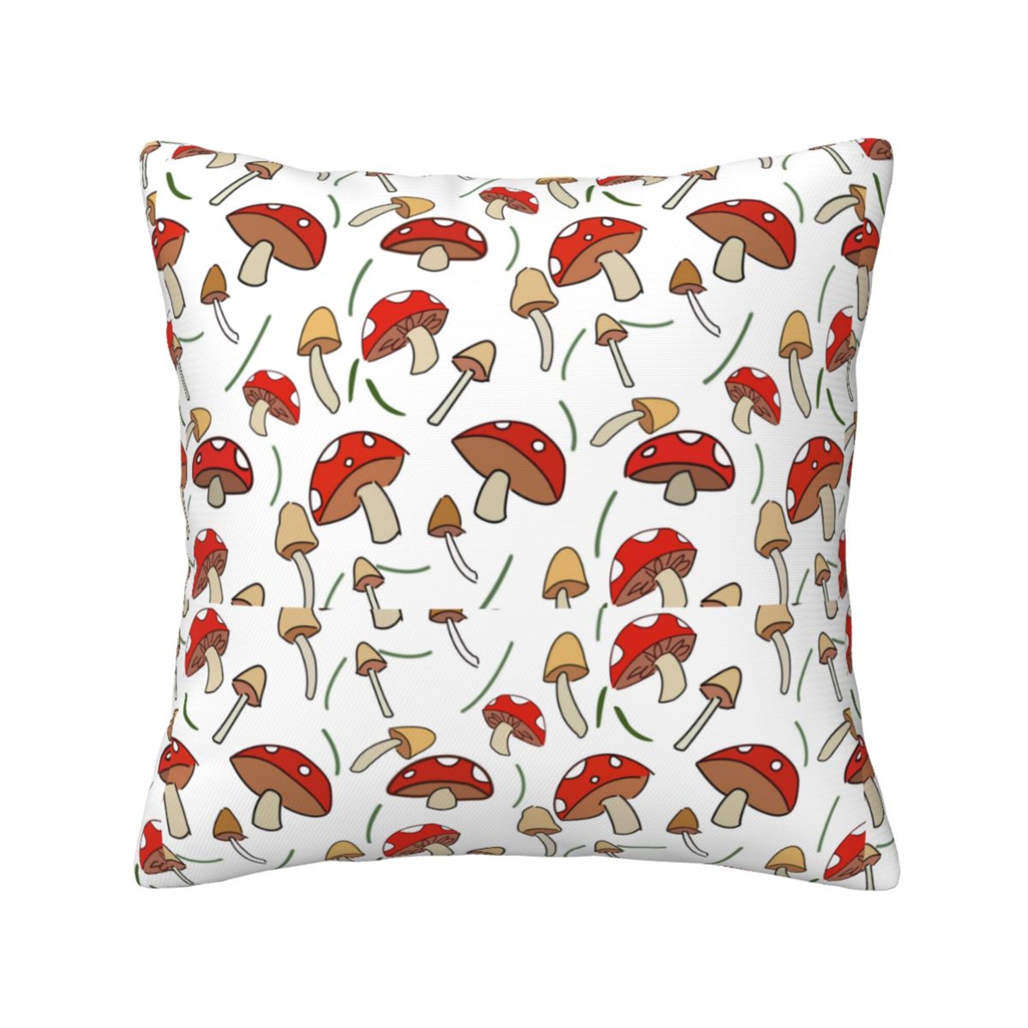 Home Throw Pillow Covers Two Sides Printed Red Mushroom Decor Sofa ...