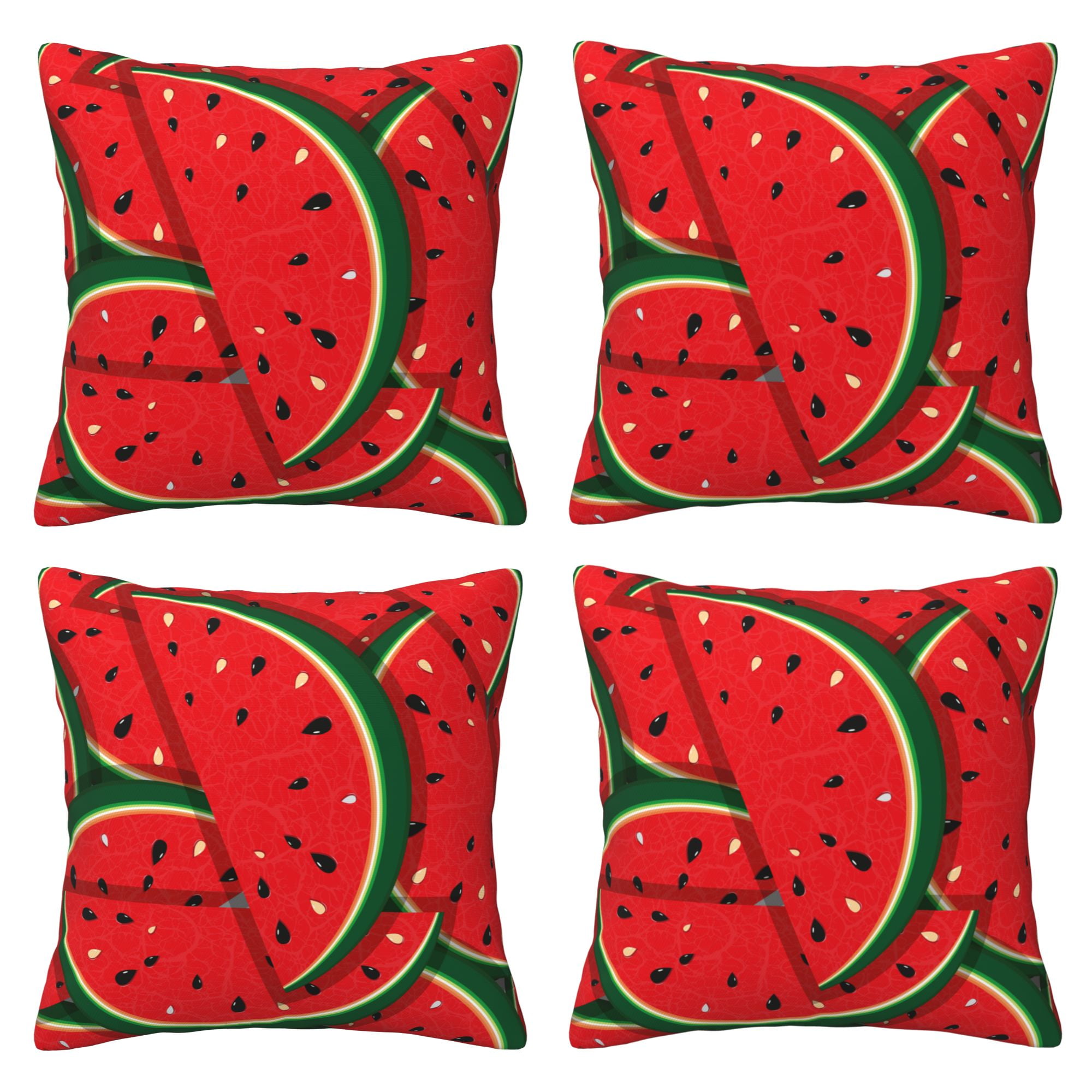Home Throw Pillow Covers Two Sides Printed Red Watermelon Decor Sofa ...
