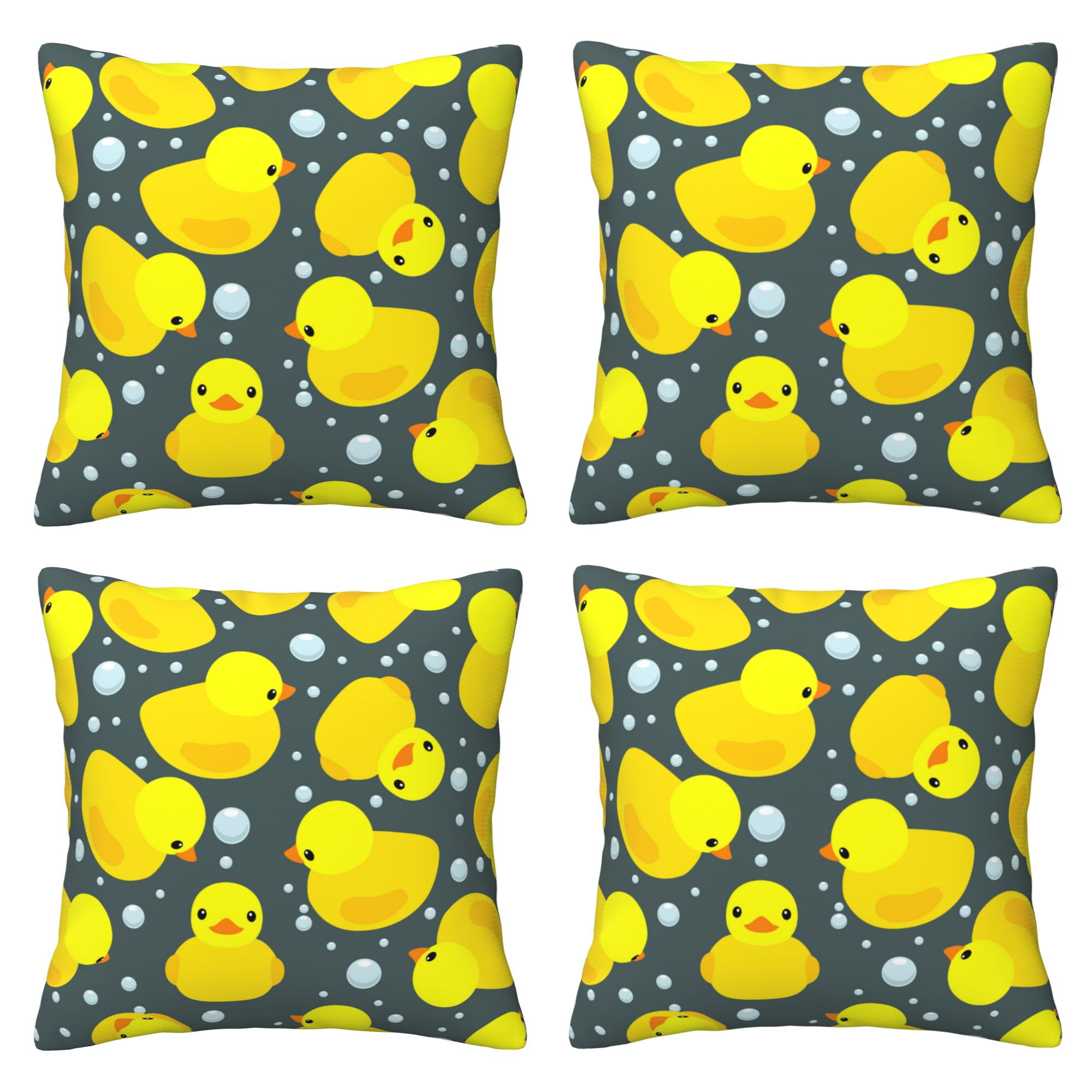 Home Throw Pillow Covers Two Sides Printed Rubber-Duck Print Decor Sofa ...