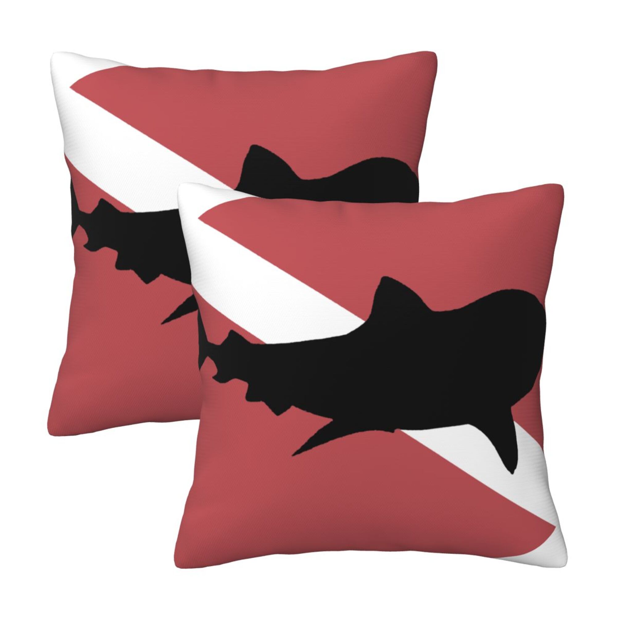 Home Throw Pillow Covers Two Sides Printed Scuba Diving Shark Decor ...