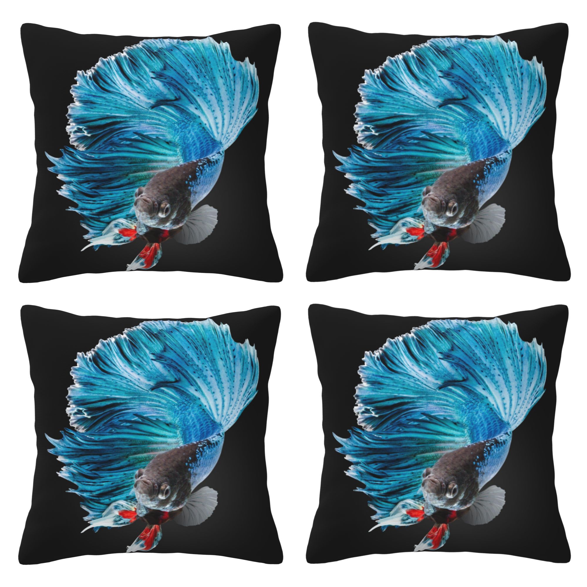 Home Throw Pillow Covers Two Sides Printed Siamese Fighting Fish Decor ...