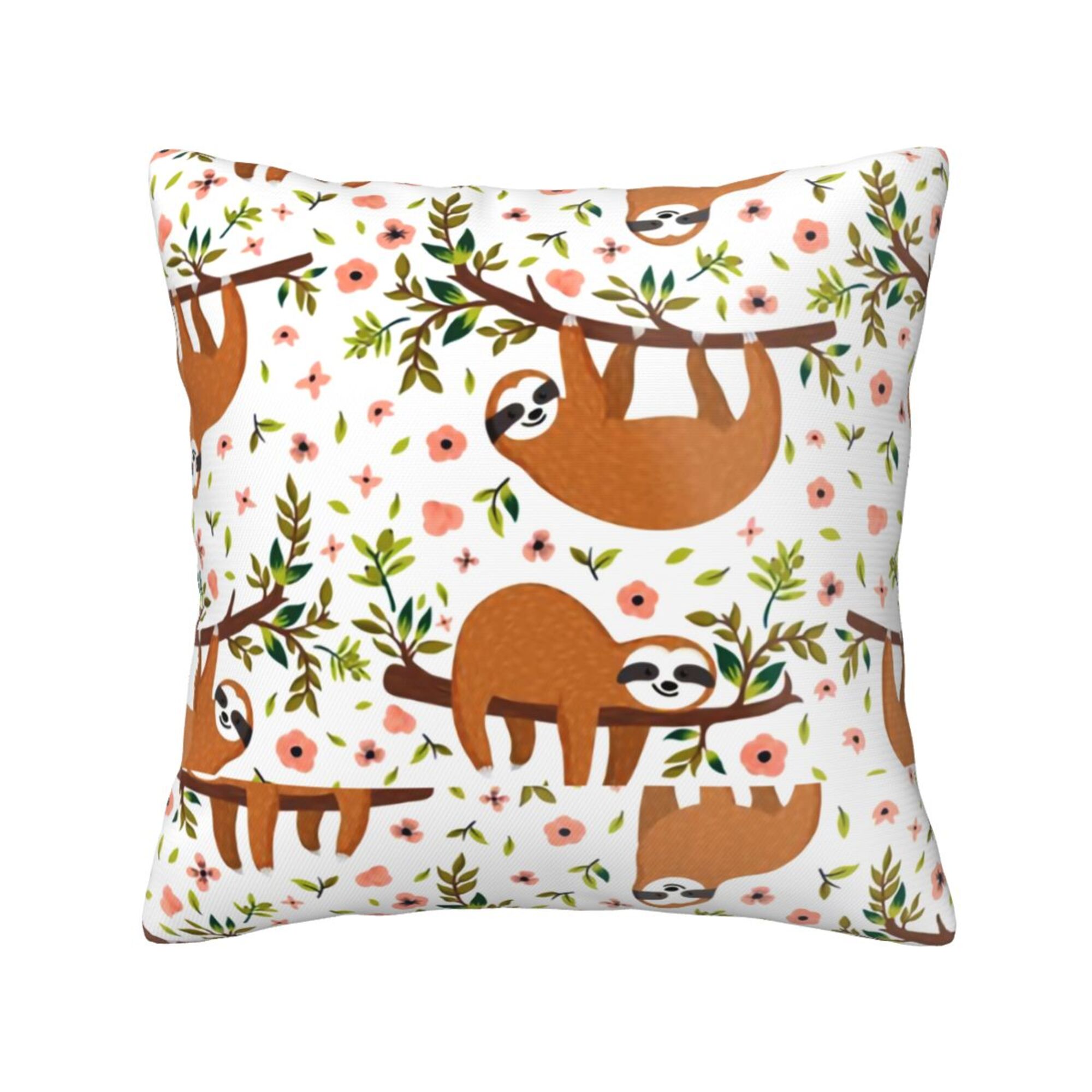 Home Throw Pillow Covers Two Sides Printed Sloth Decor Sofa Living Room ...
