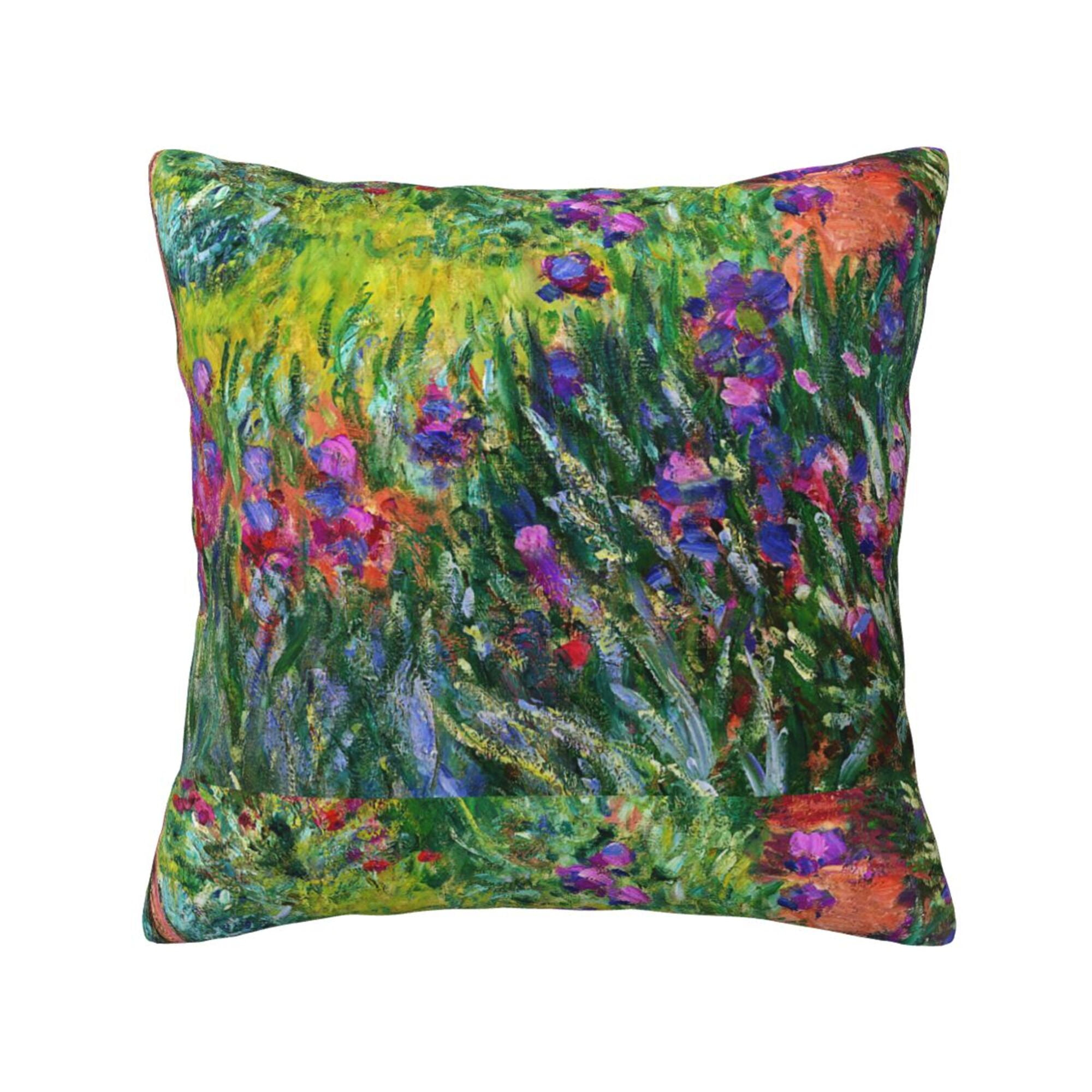 Home Throw Pillow Covers Two Sides Printed The Iris Garden In Giverny ...