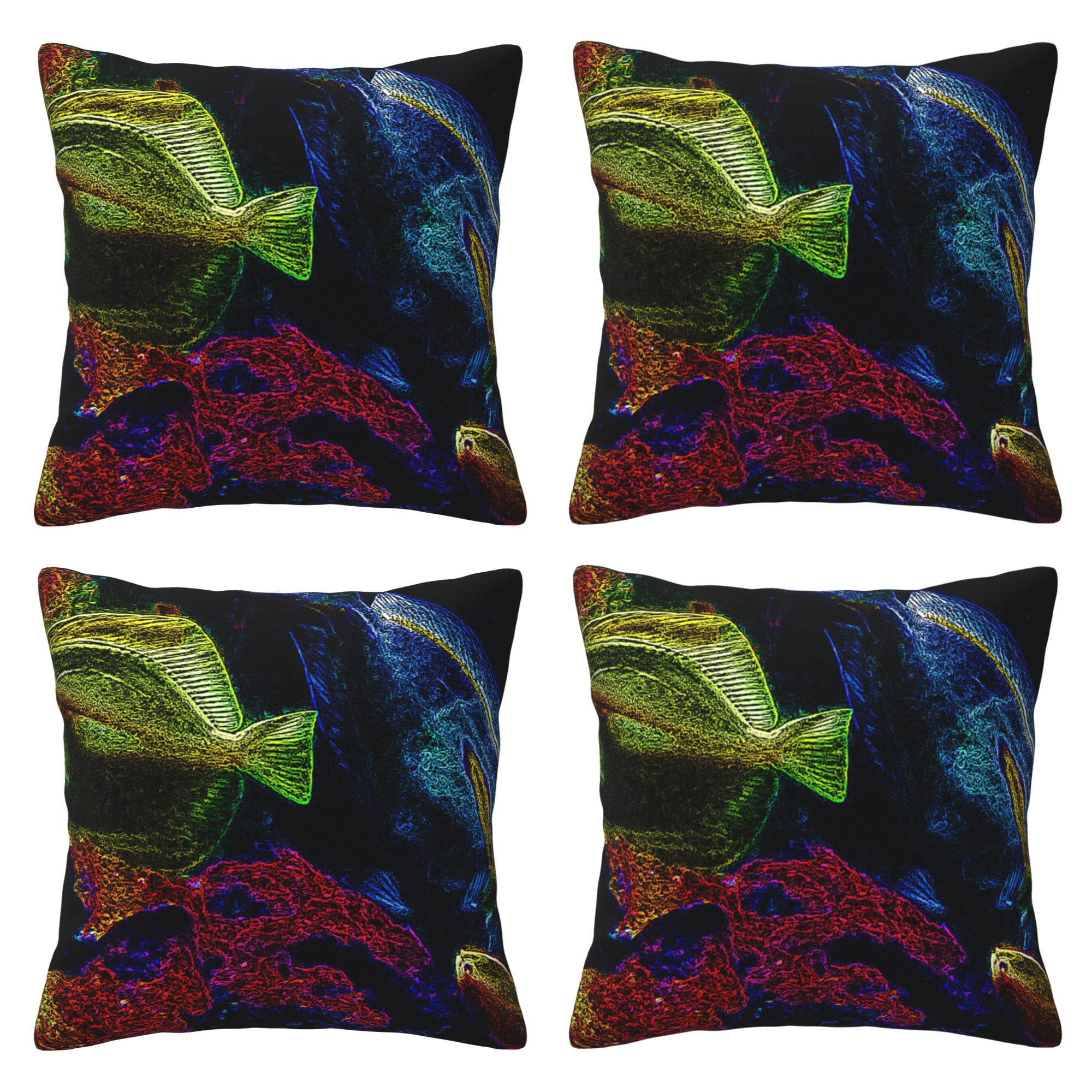 Home Throw Pillow Covers Two Sides Printed Three saltwater tropical ...
