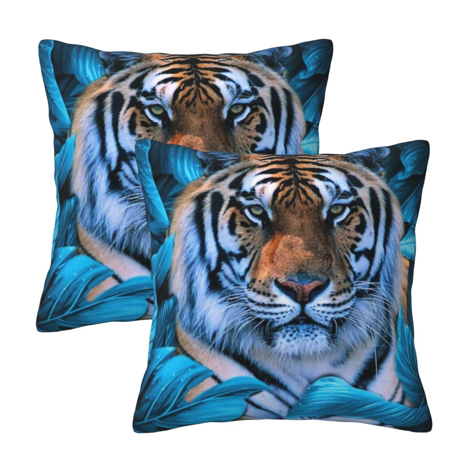 Home Throw Pillow Covers Two Sides Printed Tiger African Wildlife King ...