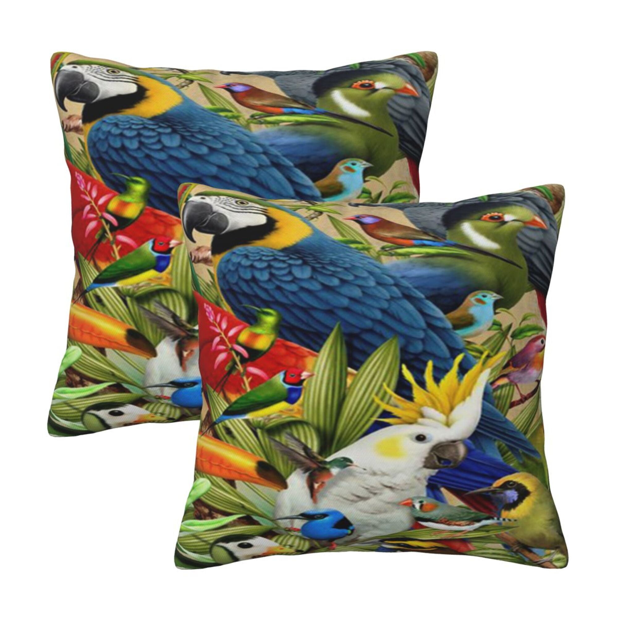 Home Throw Pillow Covers Two Sides Printed Toco Toucan Parrot Decor ...