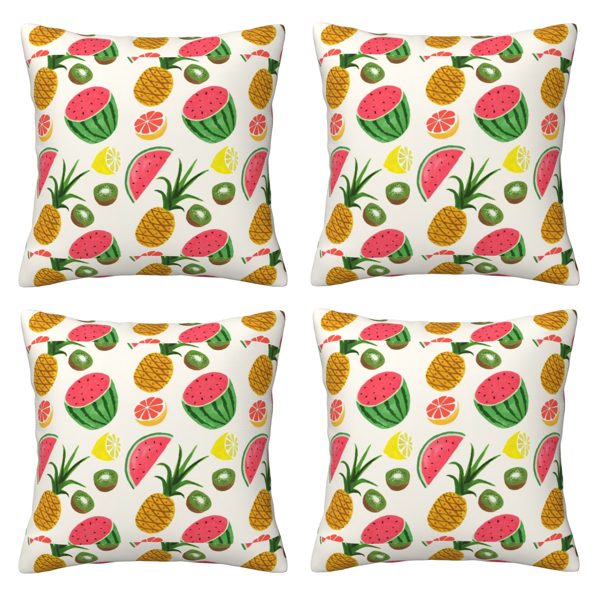 Home Throw Pillow Covers Two Sides Printed Tropical Fruits Watermelon ...