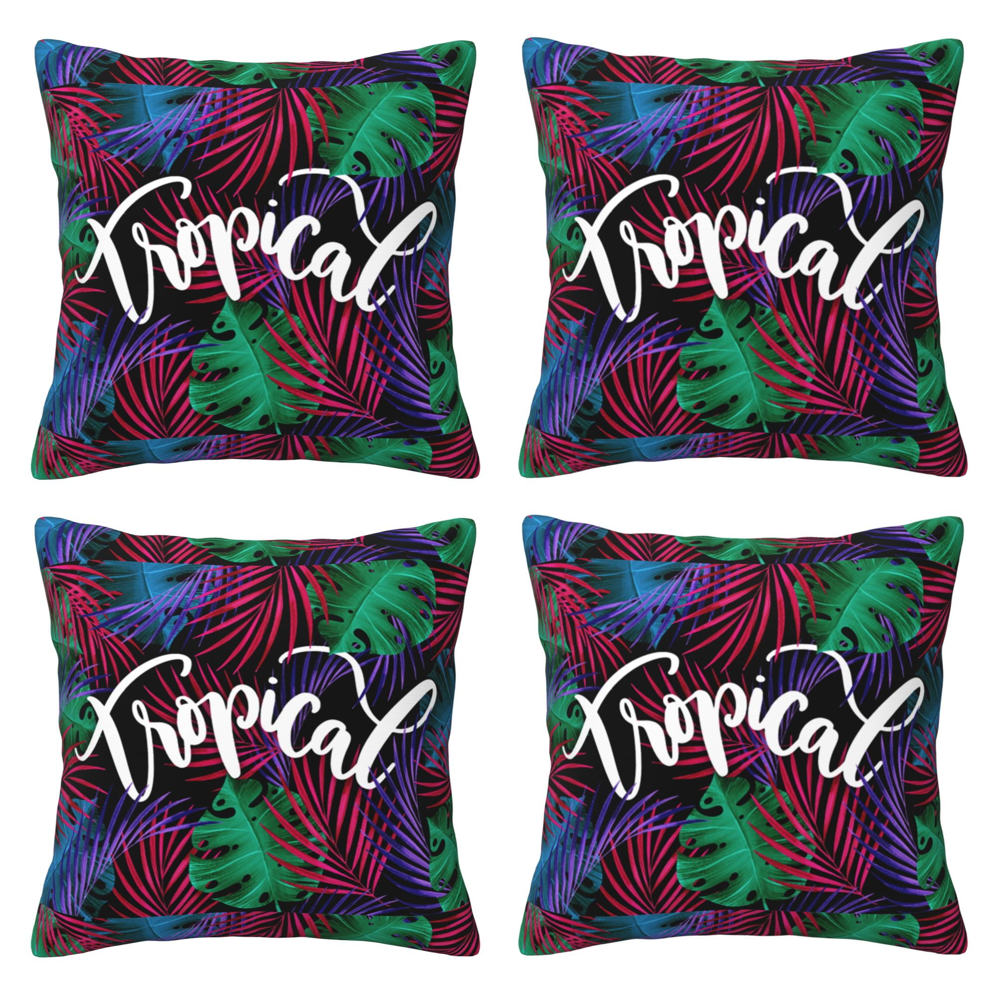Home Throw Pillow Covers Two Sides Printed Tropical plant leaves Decor ...