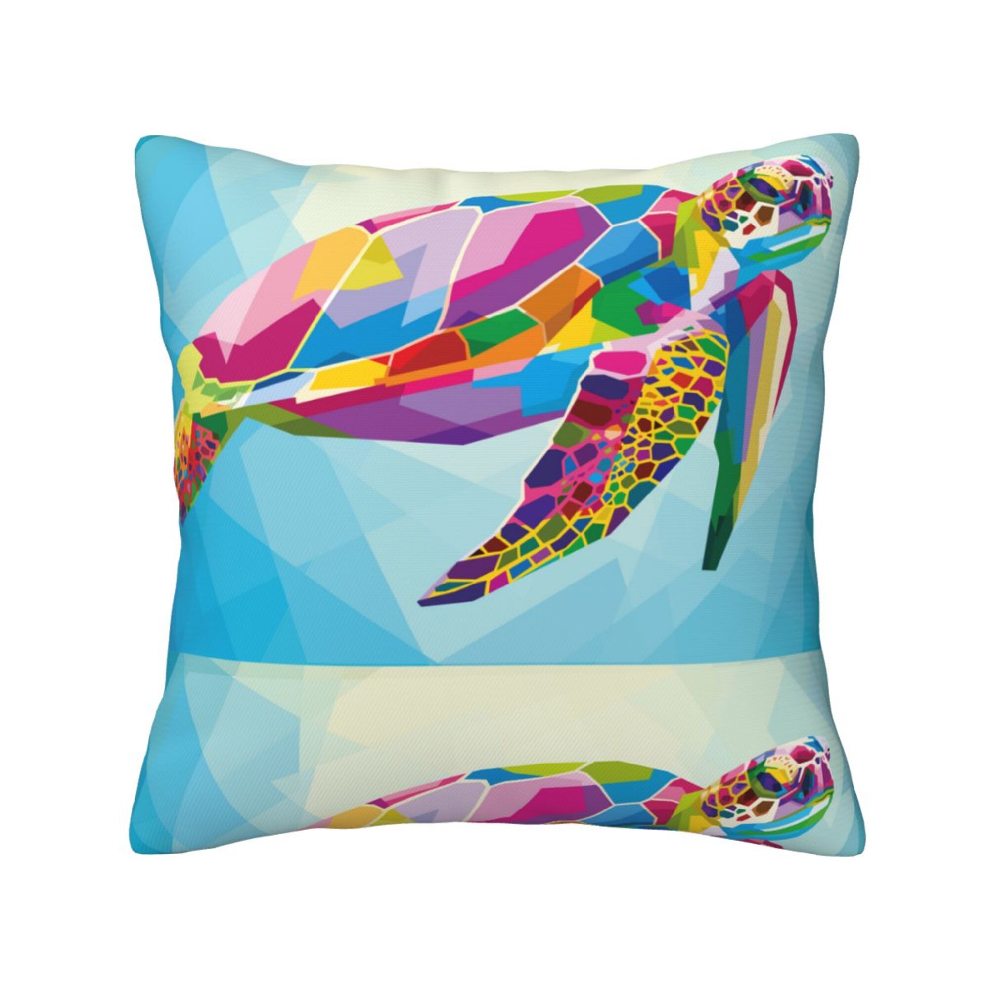 Home Throw Pillow Covers Two Sides Printed Turtle Floating Underwater ...