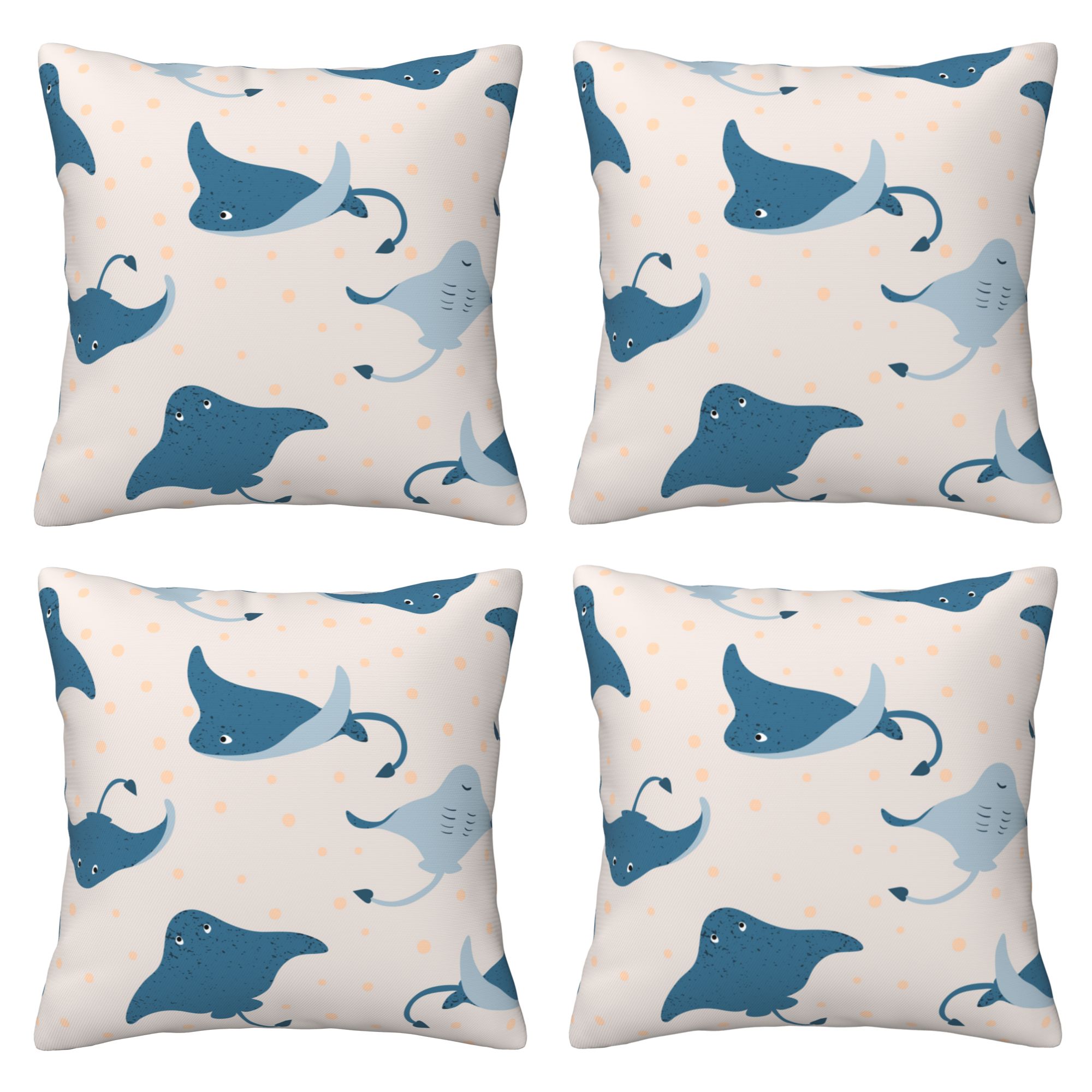 Home Throw Pillow Covers Two Sides Printed Underwater Stingray Fish ...