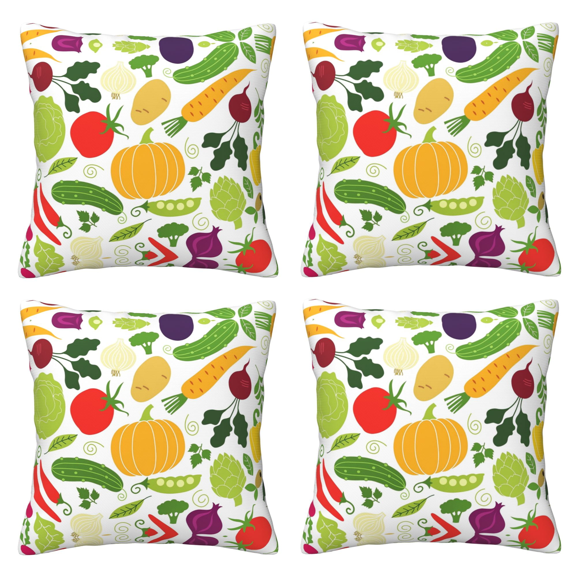 Home Throw Pillow Covers Two Sides Printed Vegan Vegetables Decor Sofa ...