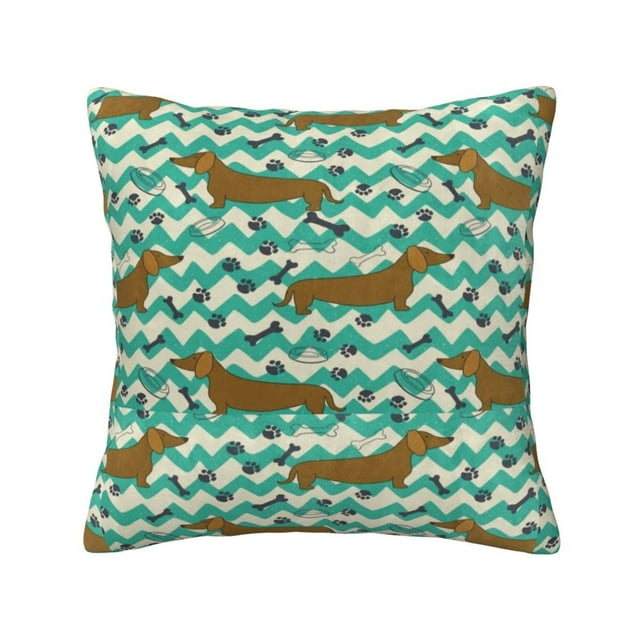 Home Throw Pillow Covers Two Sides Printed Vintage Dachshund Dog Paw ...