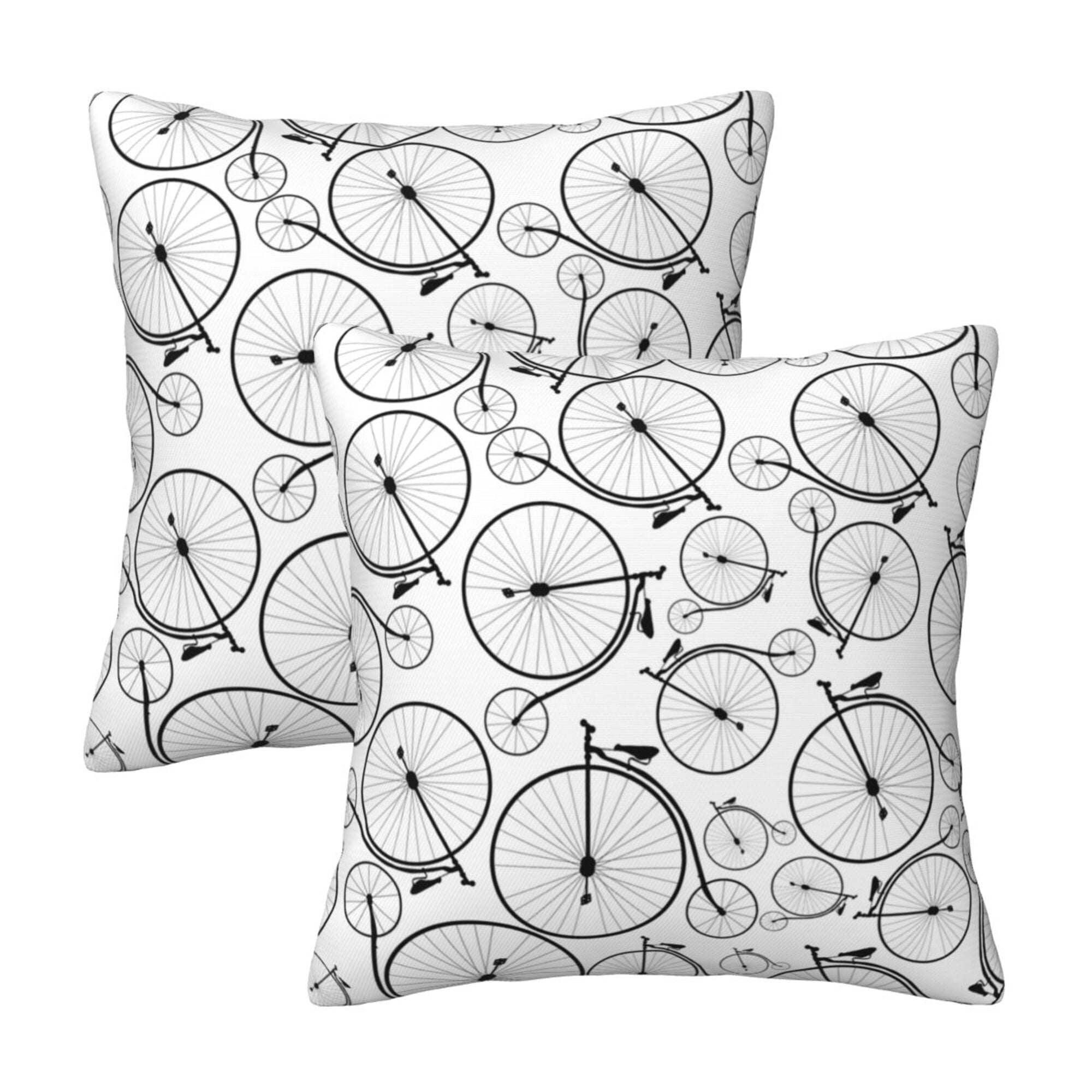 Home Throw Pillow Covers Two Sides Printed Vintage bicycle background ...