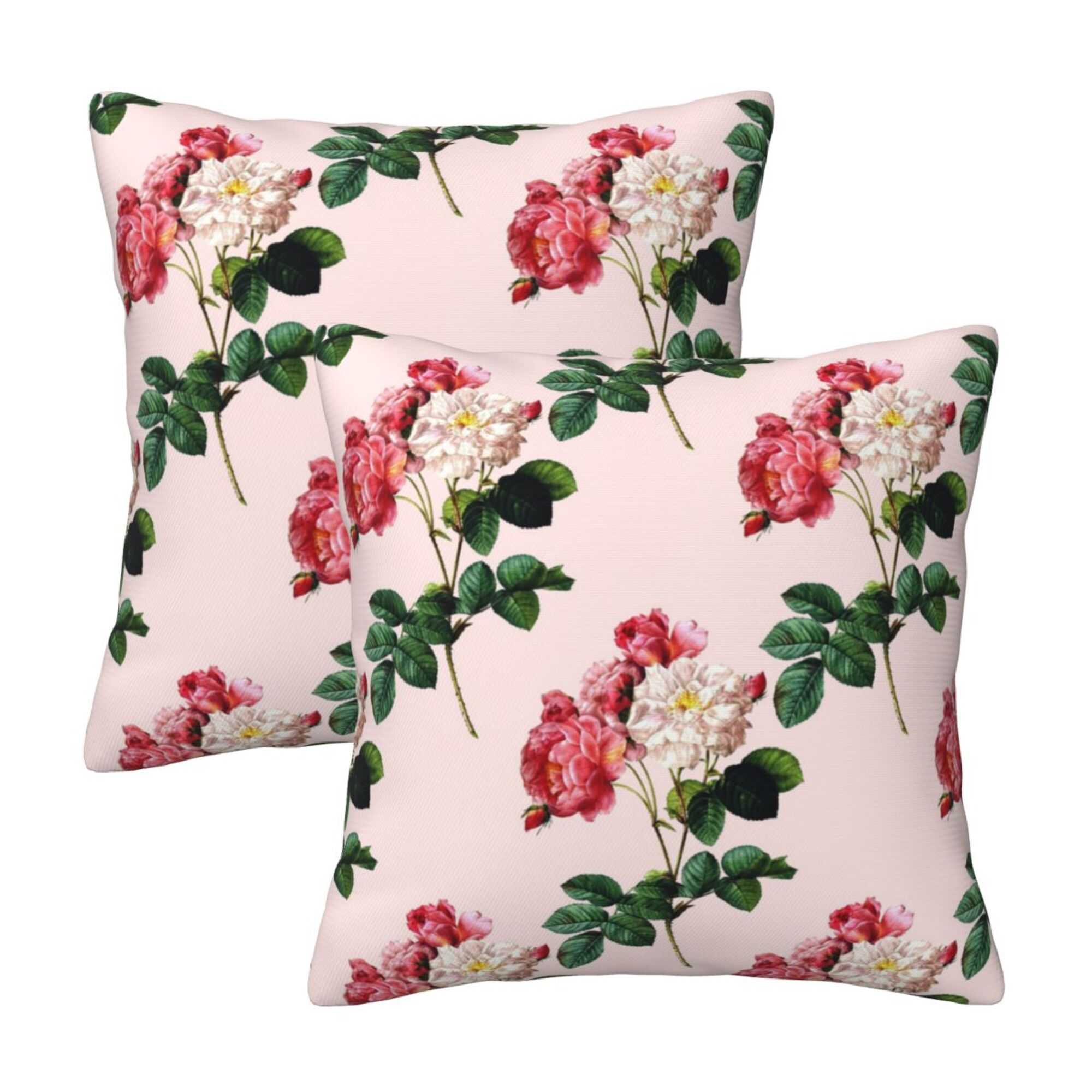 Home Throw Pillow Covers Two Sides Printed Vintage rose wallpaper Decor ...