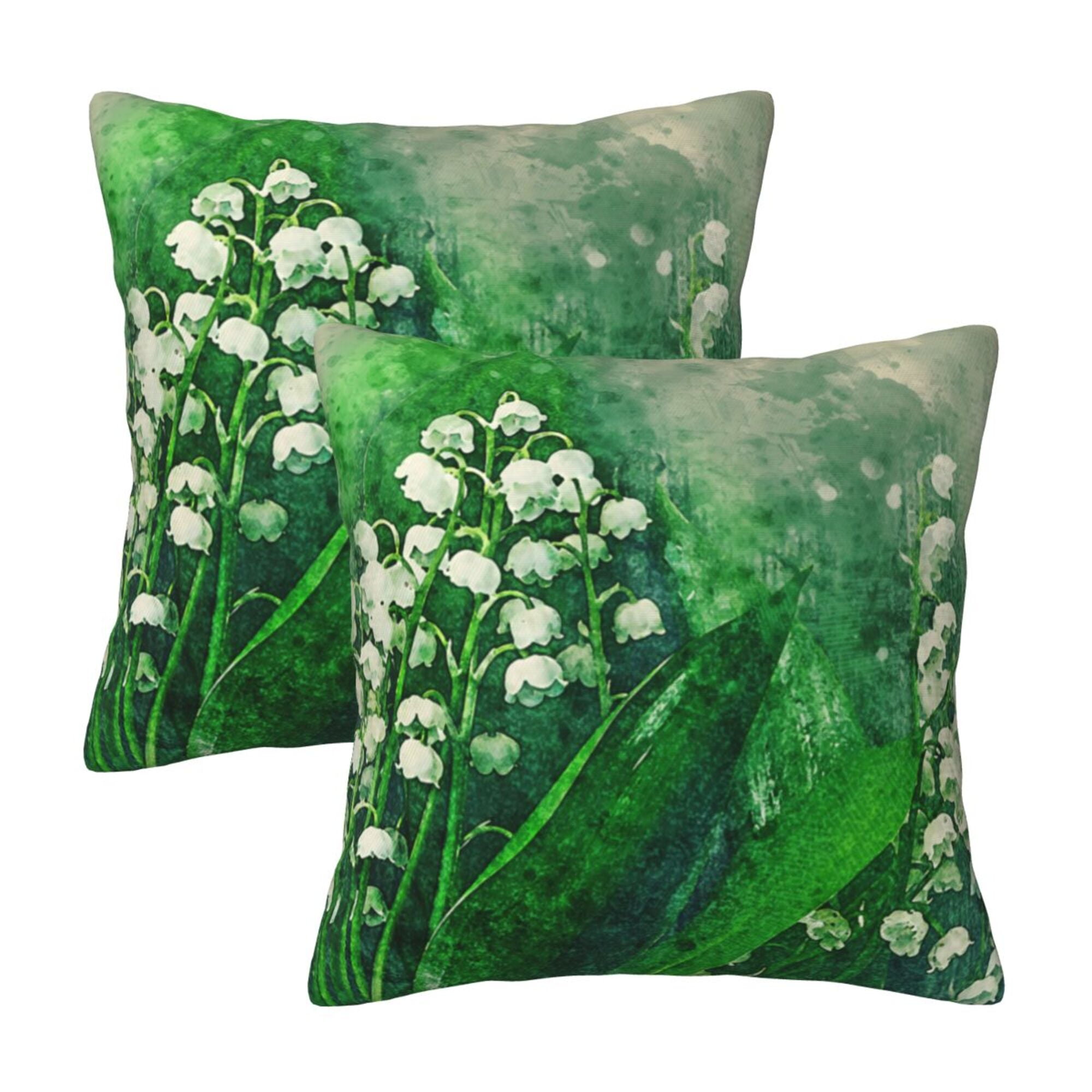 Home Throw Pillow Covers Two Sides Printed Watercolor lily wallpaper ...