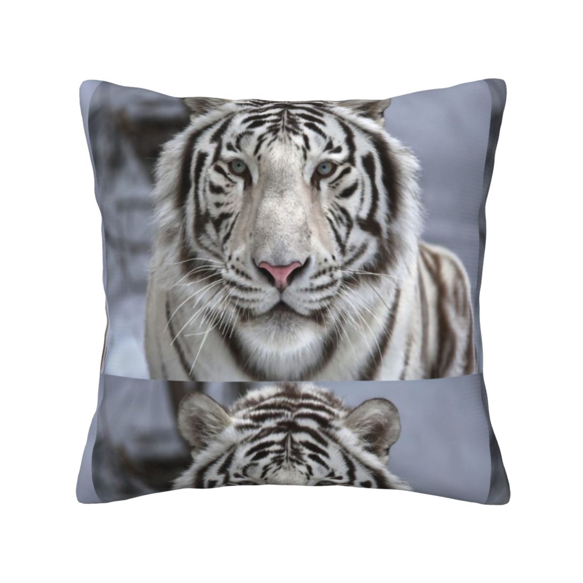 Home Throw Pillow Covers Two Sides Printed White-Bengal-Tiger Decor ...