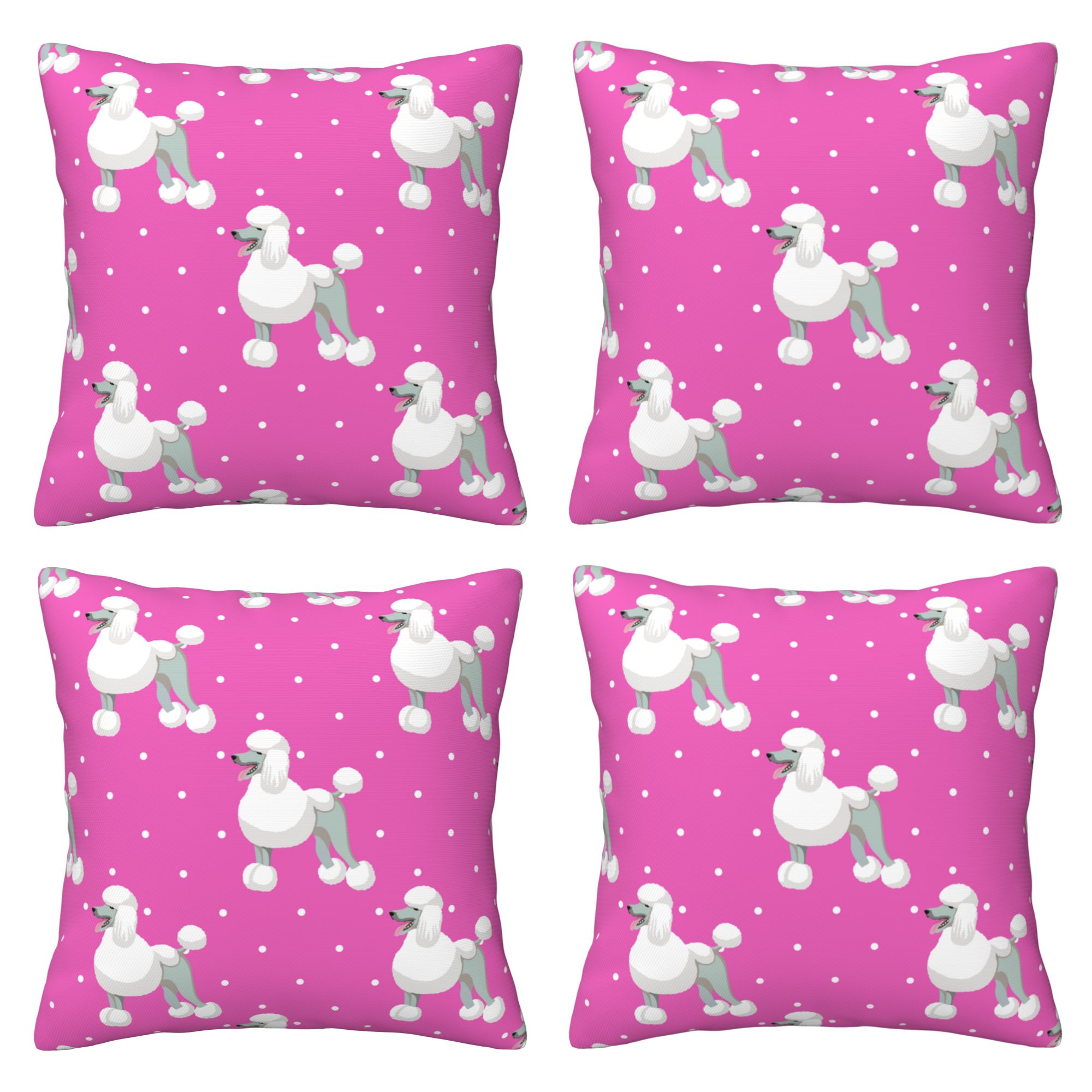 Home Throw Pillow Covers Two Sides Printed White Standart Poodle Decor ...