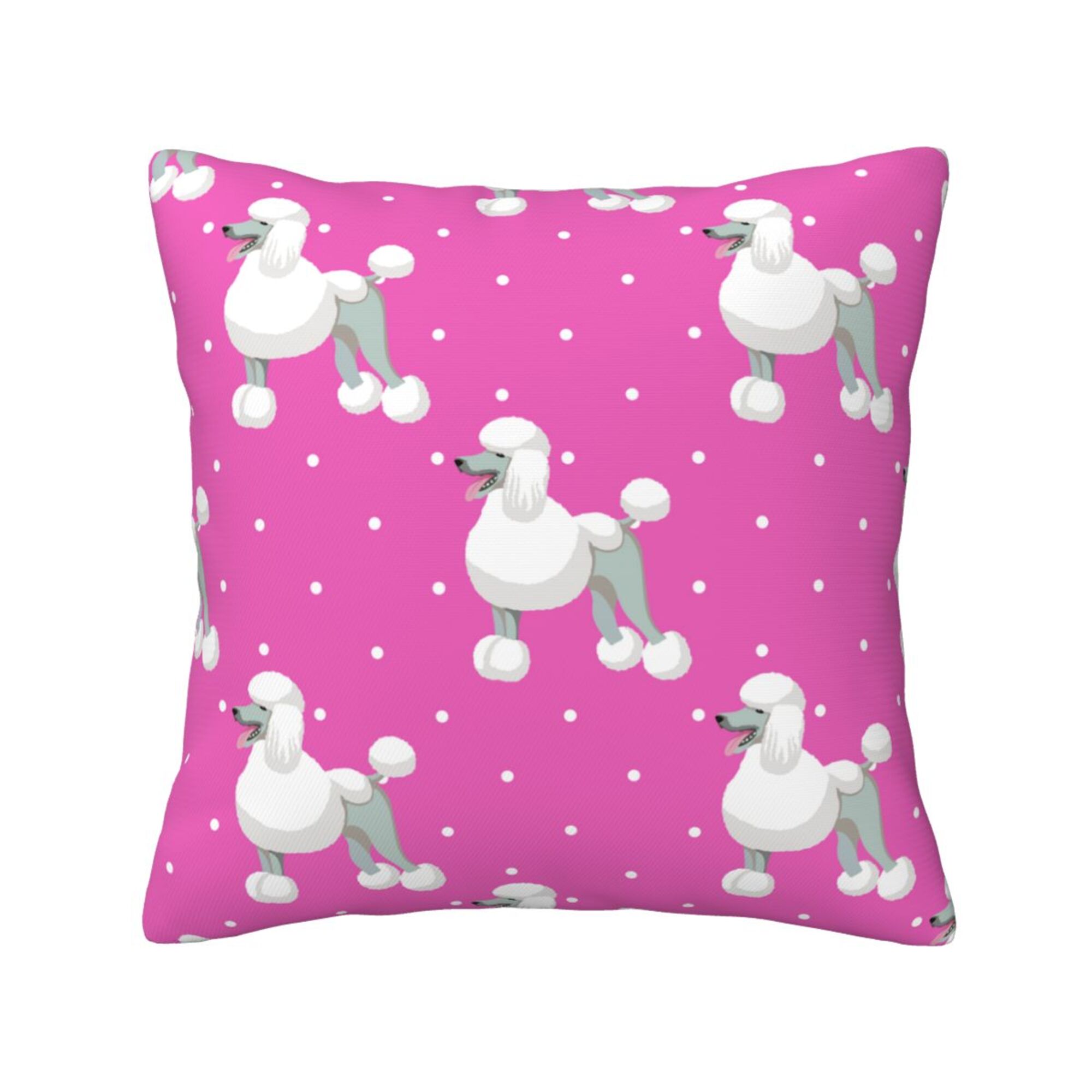 Home Throw Pillow Covers Two Sides Printed White Standart Poodle Decor ...