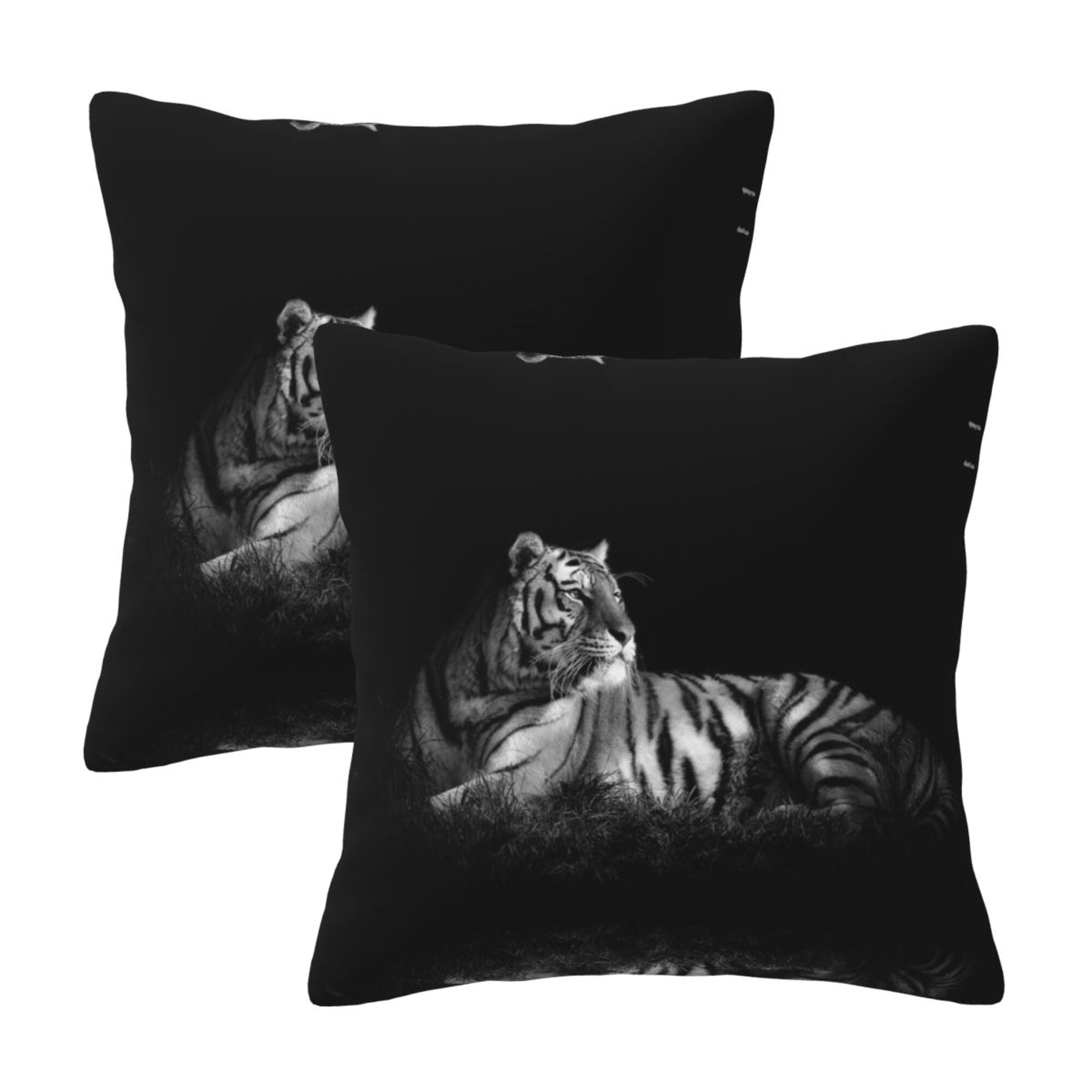 Home Throw Pillow Covers Two Sides Printed White Tiger Decor Sofa ...