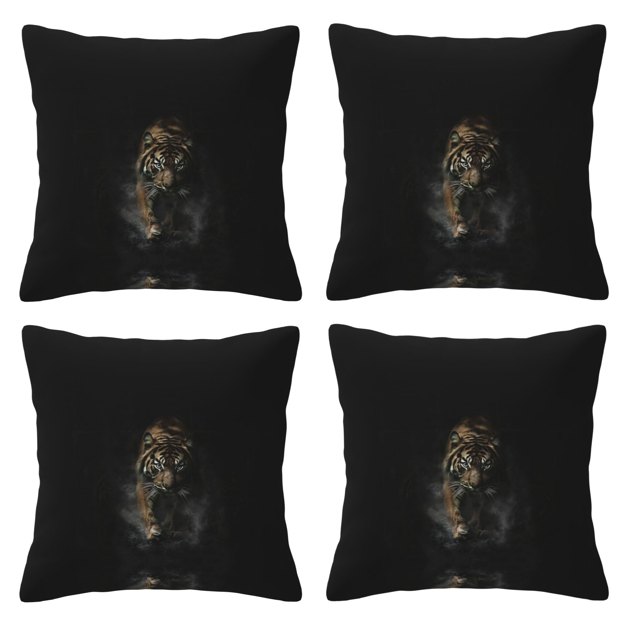 Home Throw Pillow Covers Two Sides Printed White Tiger Decor Sofa ...