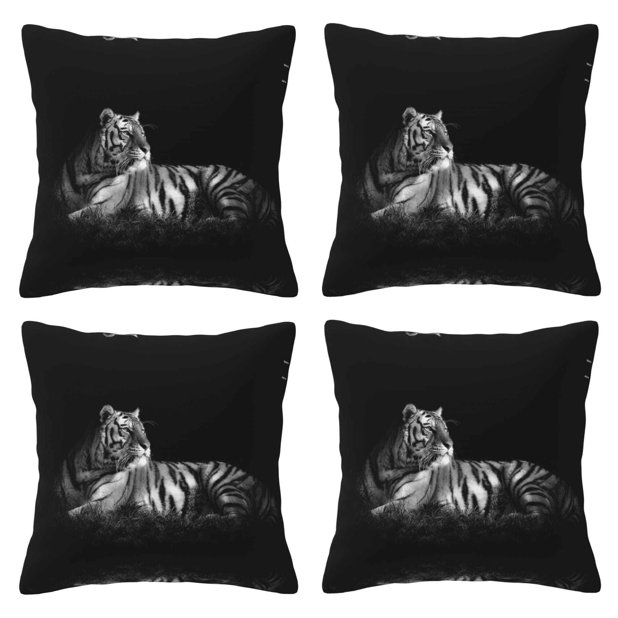 Home Throw Pillow Covers Two Sides Printed White Tiger Decor Sofa ...