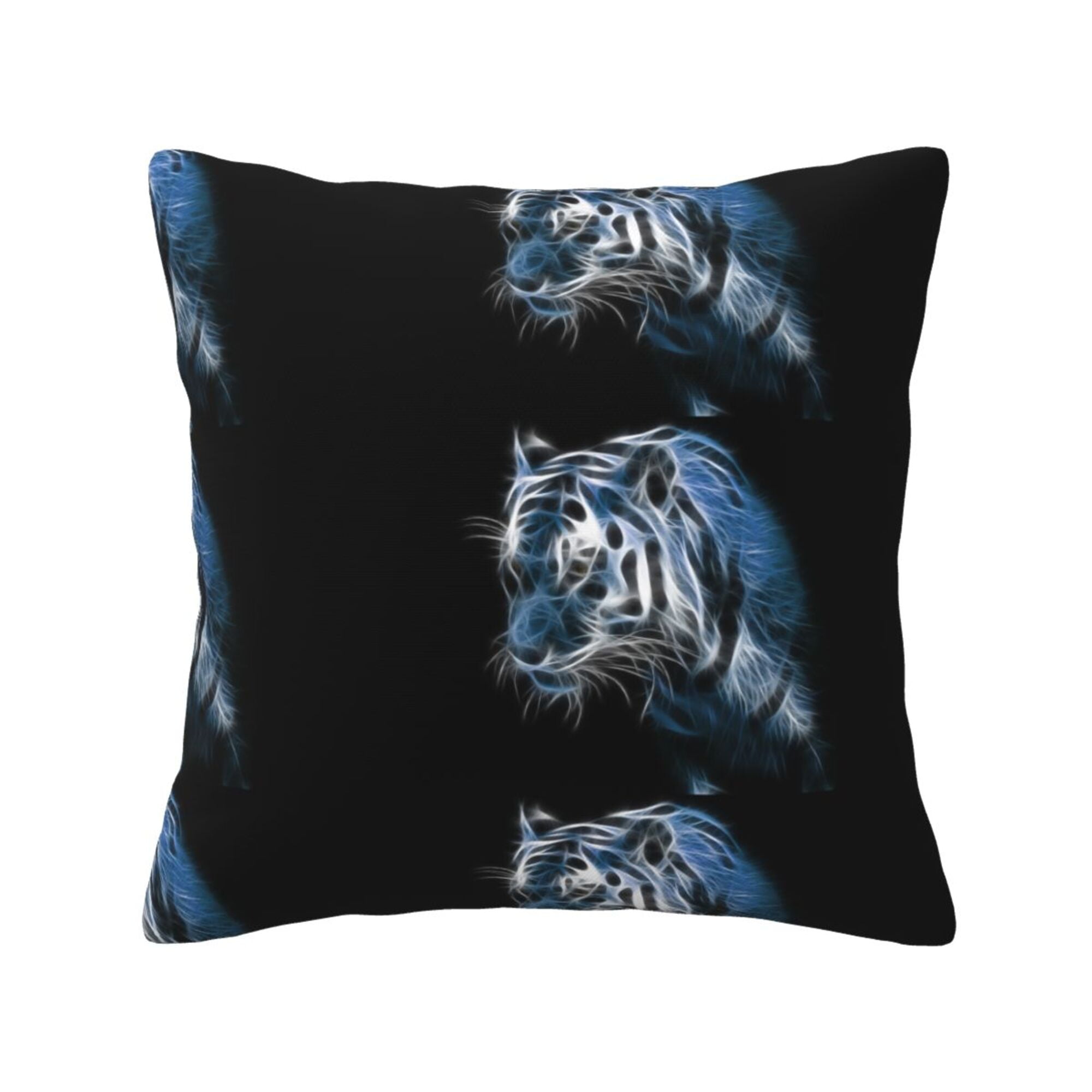 Home Throw Pillow Covers Two Sides Printed White Tiger Decor Sofa ...