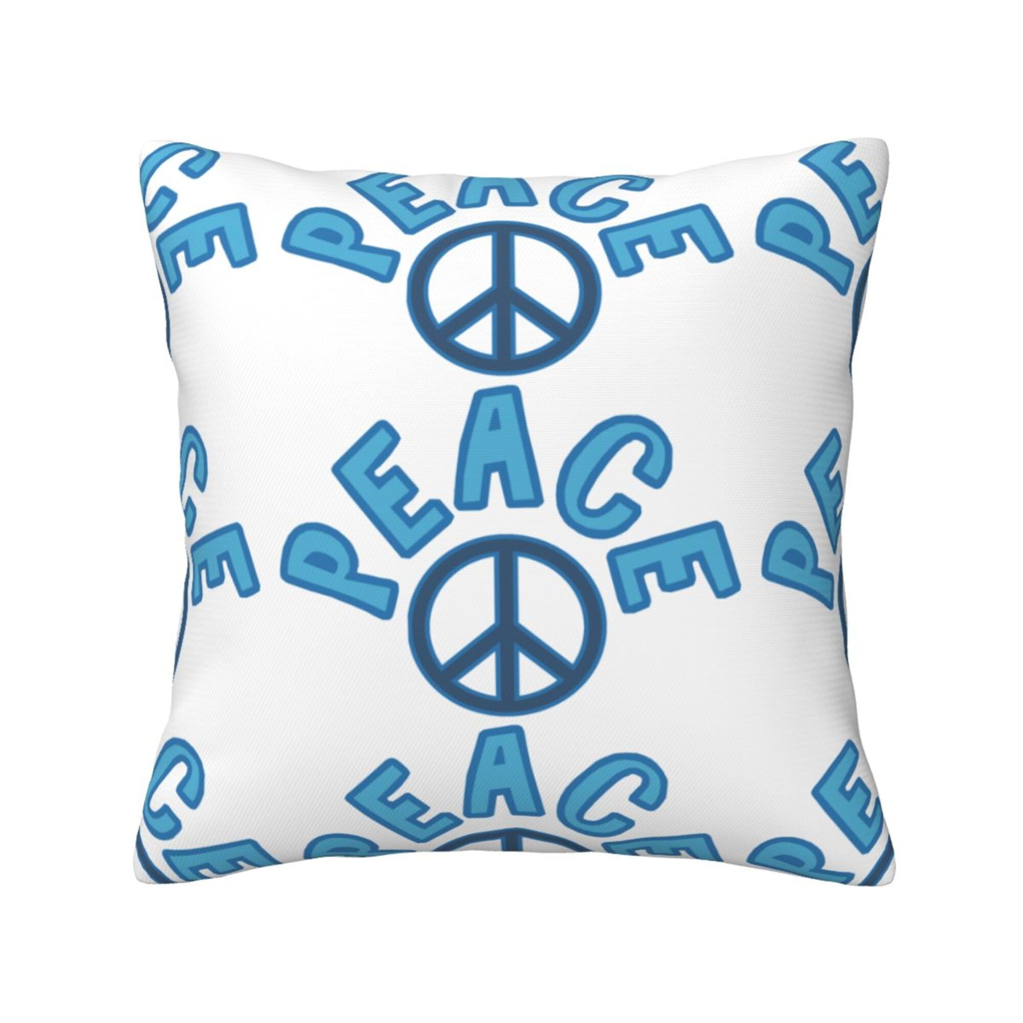 Home Throw Pillow Covers Two Sides Printed World Peace Sign Decor Sofa ...