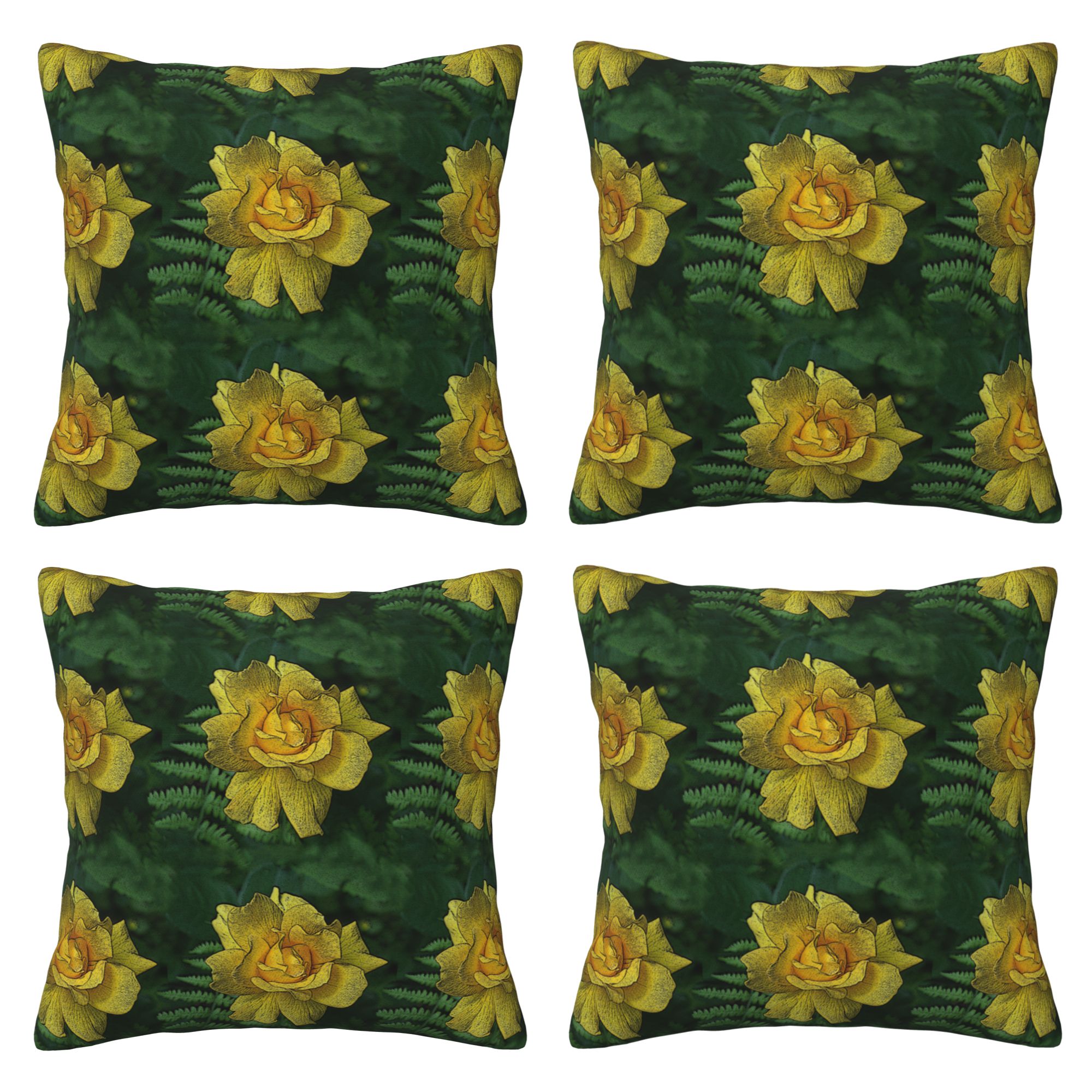 Home Throw Pillow Covers Two Sides Printed Yellow Rose Wallpaper Decor ...
