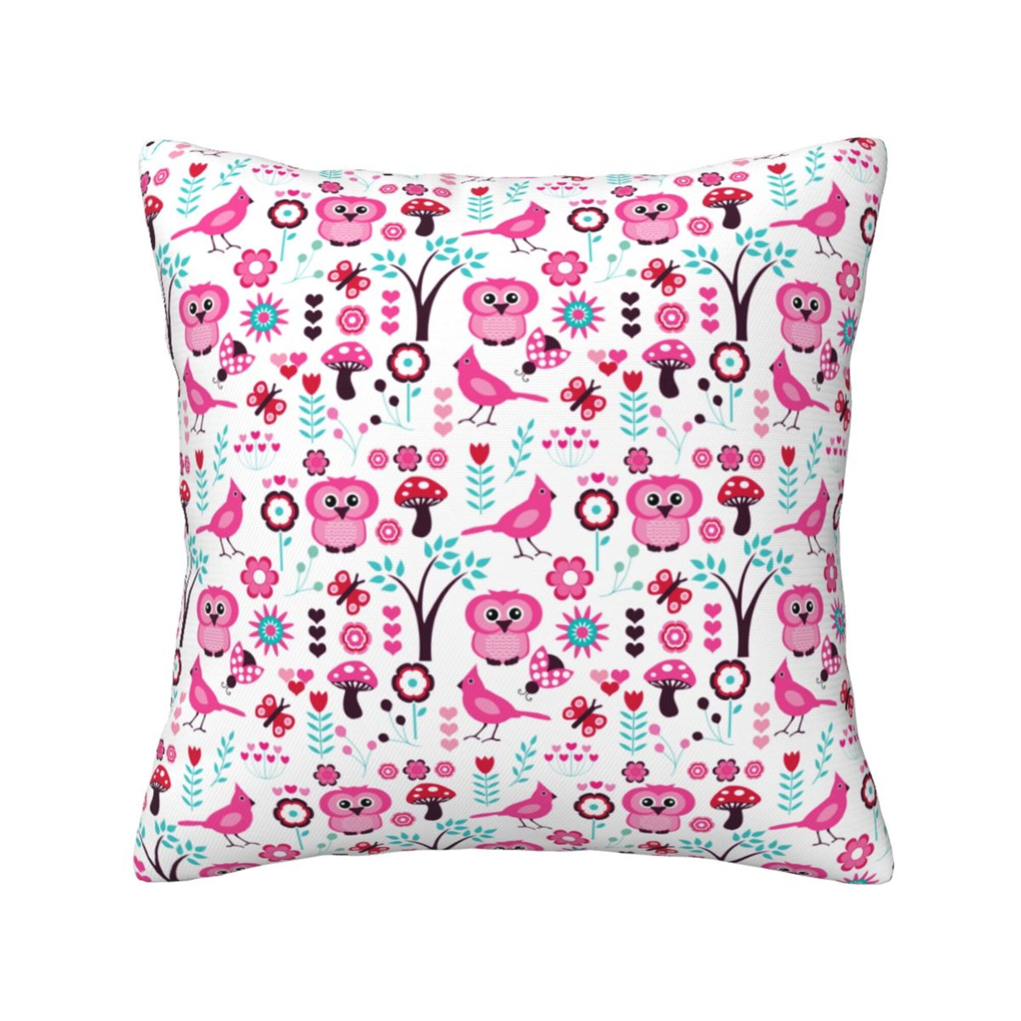 Home Throw Pillow Covers Two Sides Printed birds and flowers background ...