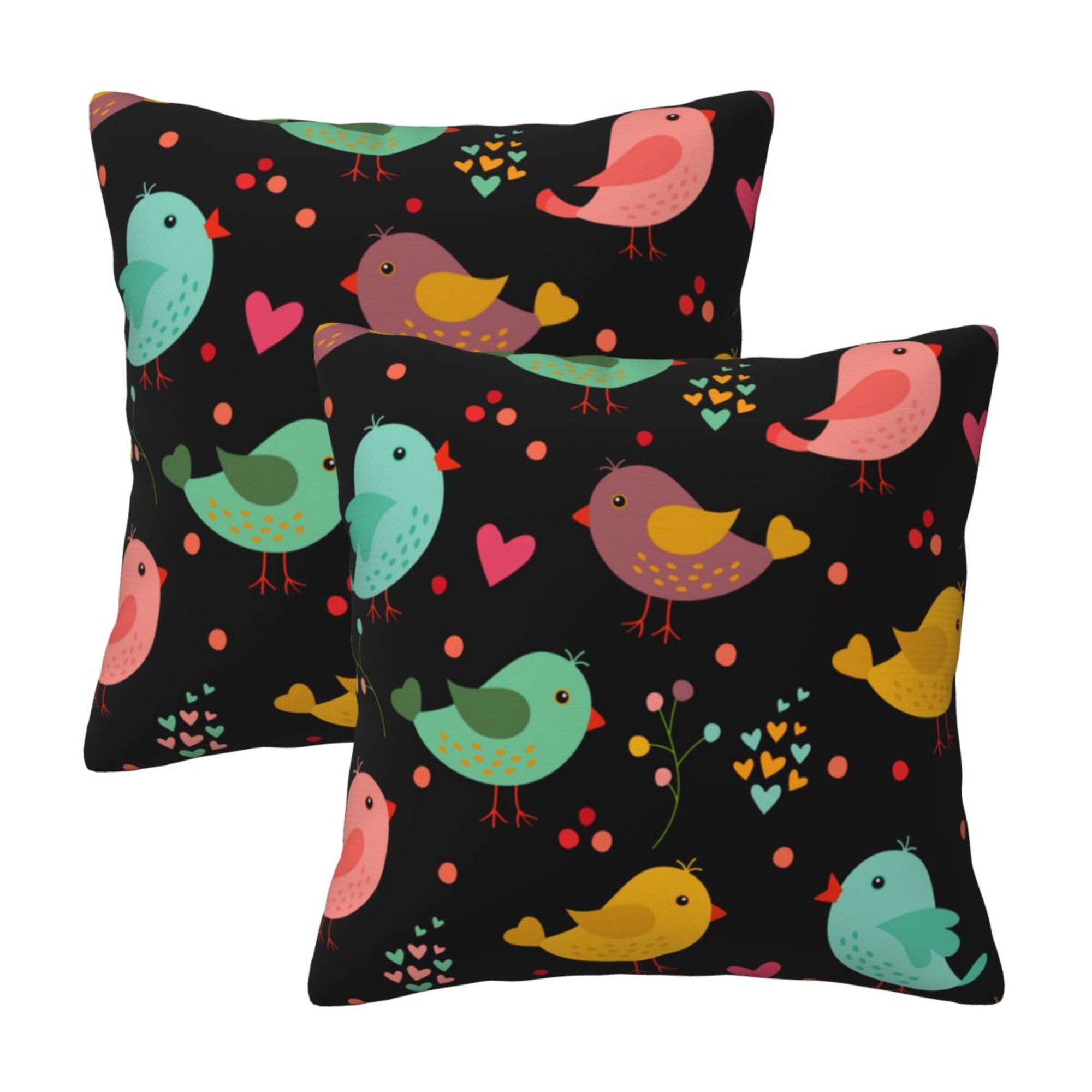 Home Throw Pillow Covers Two Sides Printed birds cute pattern ...
