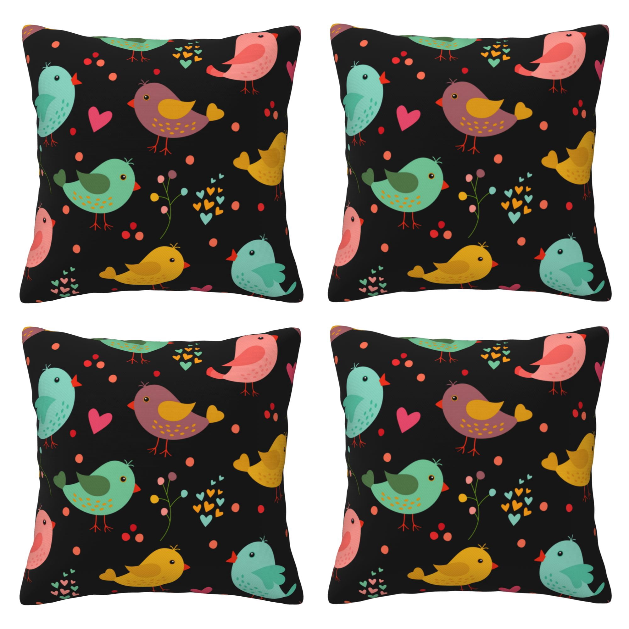 Home Throw Pillow Covers Two Sides Printed birds cute pattern ...