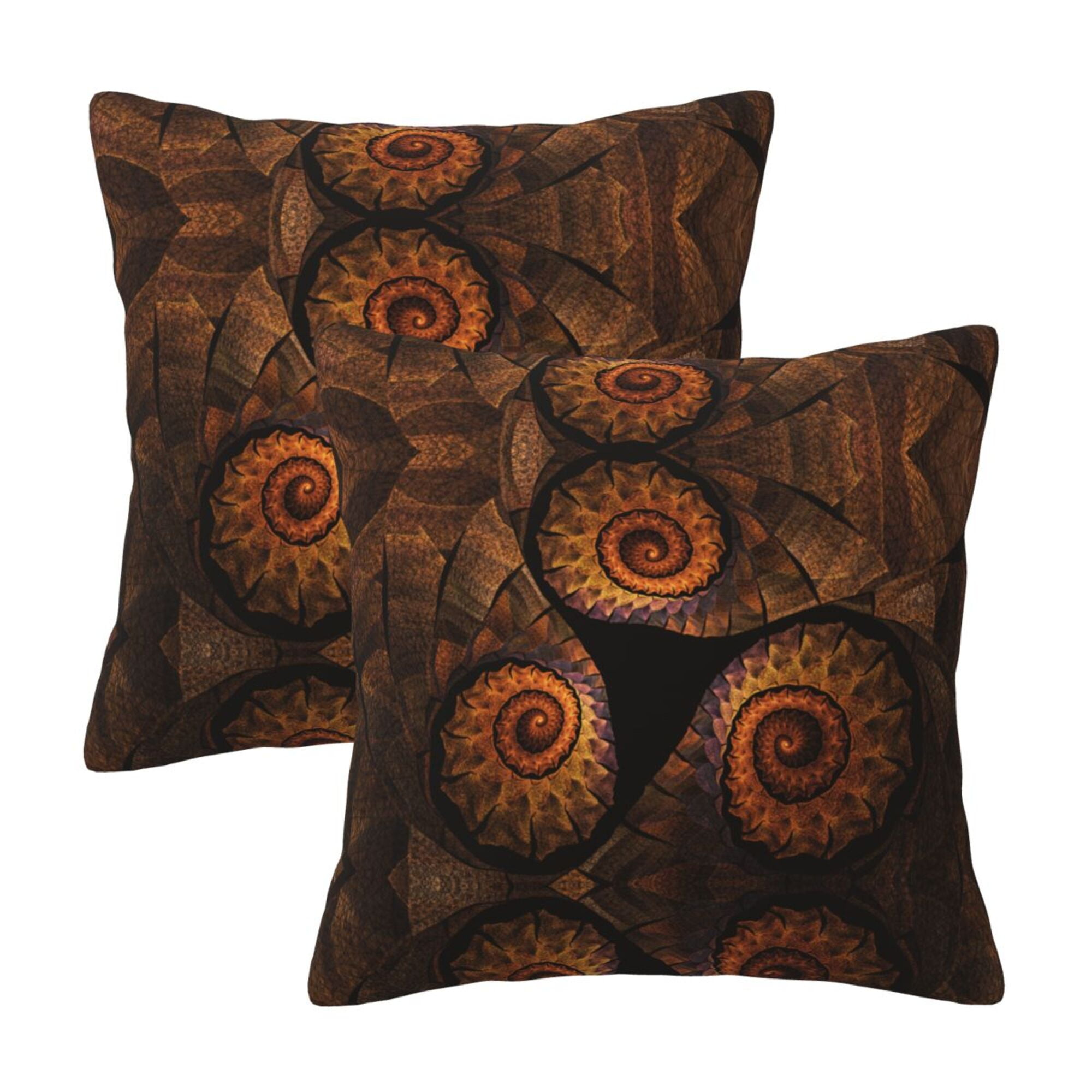 Home Throw Pillow Covers Two Sides Printed brown-swirls- Decor Sofa ...