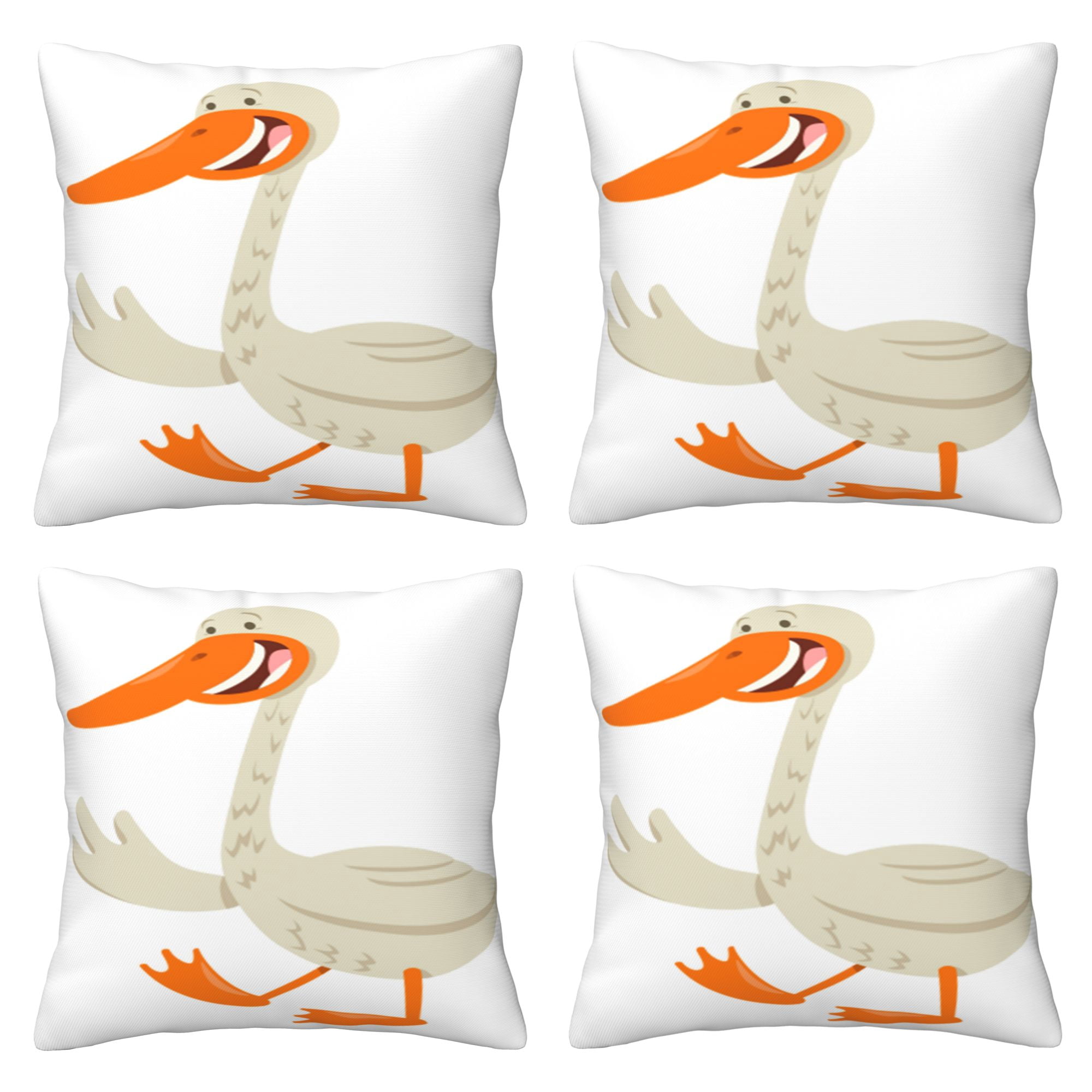 Home Throw Pillow Covers Two Sides Printed cute goose animal character ...