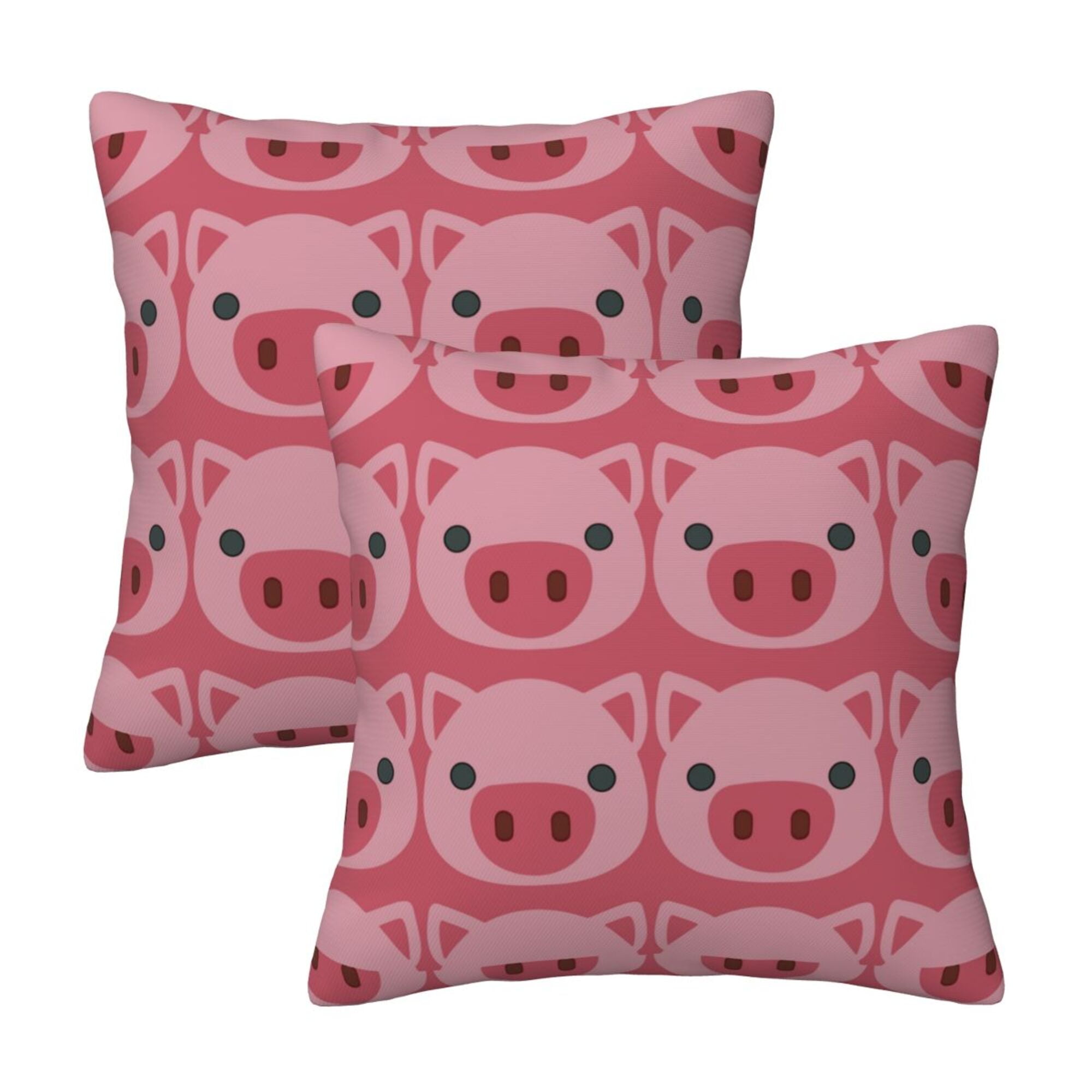 Home Throw Pillow Covers Two Sides Printed cute piggy face Decor Sofa ...