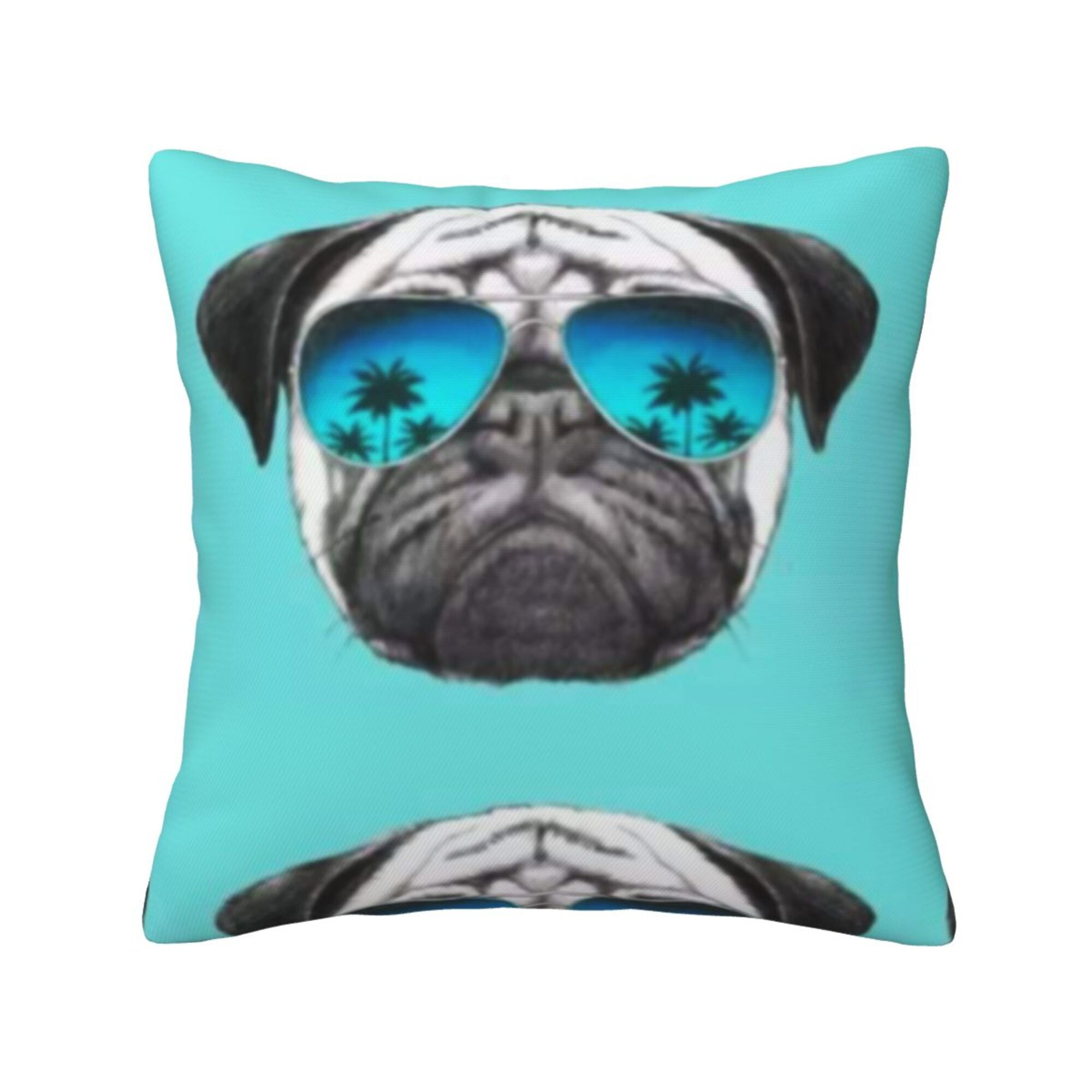 Home Throw Pillow Covers Two Sides Printed cute pug dog Decor Sofa ...