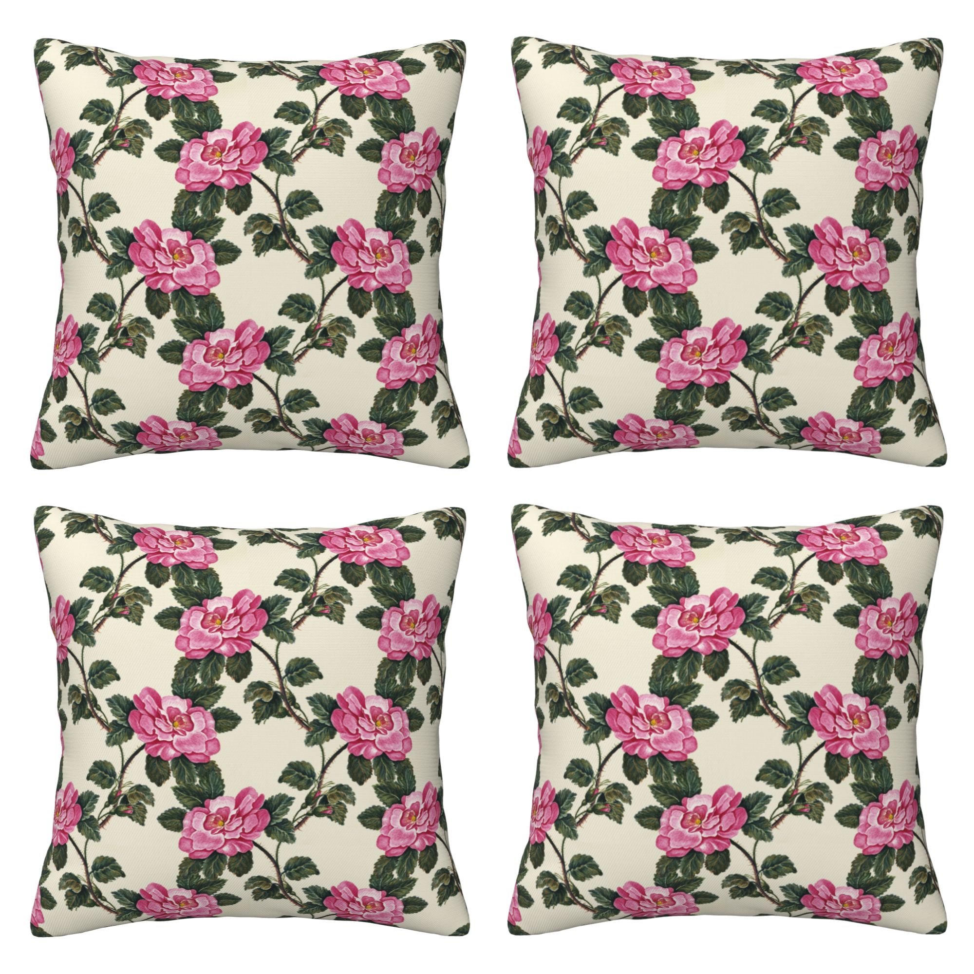 Home Throw Pillow Covers Two Sides Printed flowers vintage roses ...