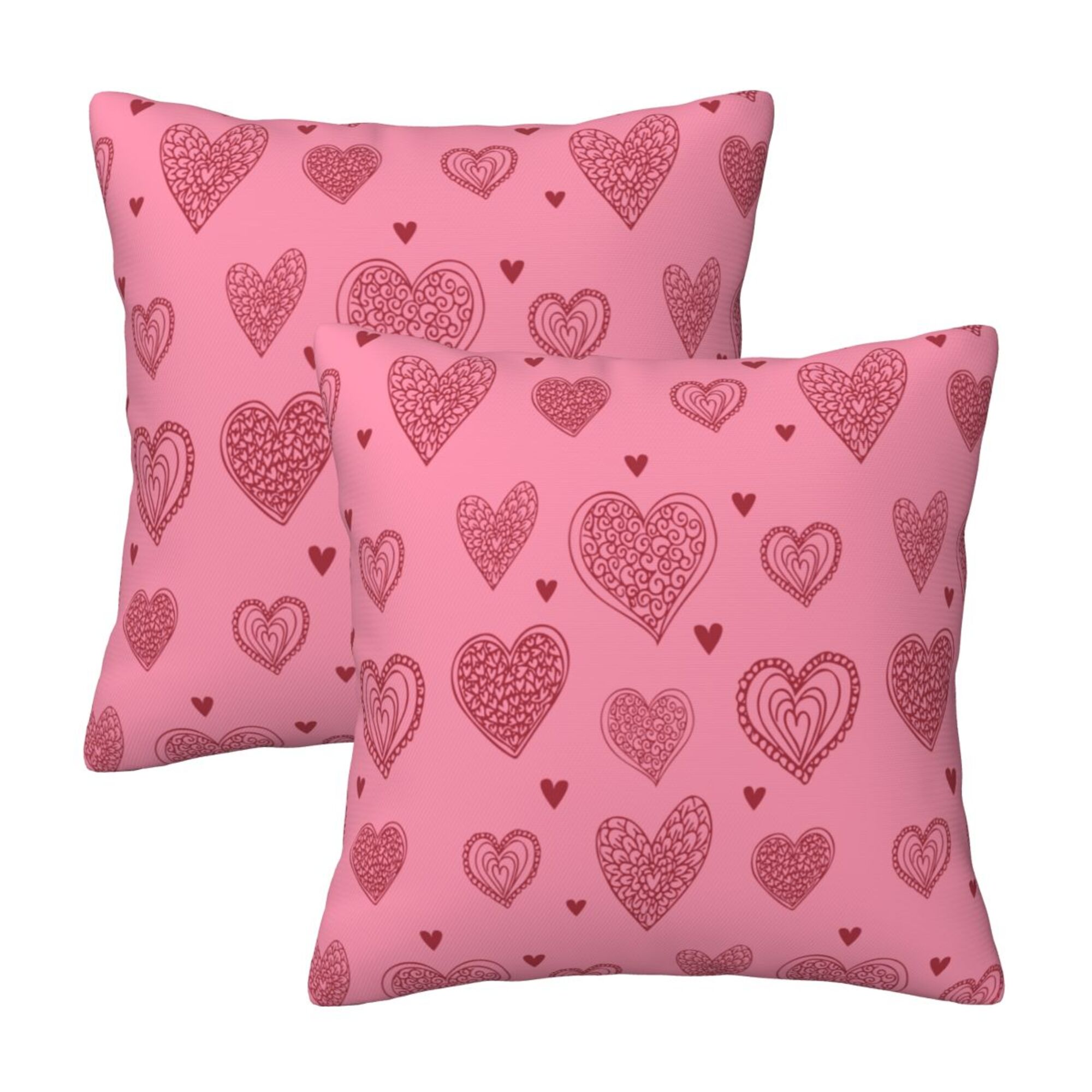 Home Throw Pillow Covers Two Sides Printed heart background Decor Sofa ...