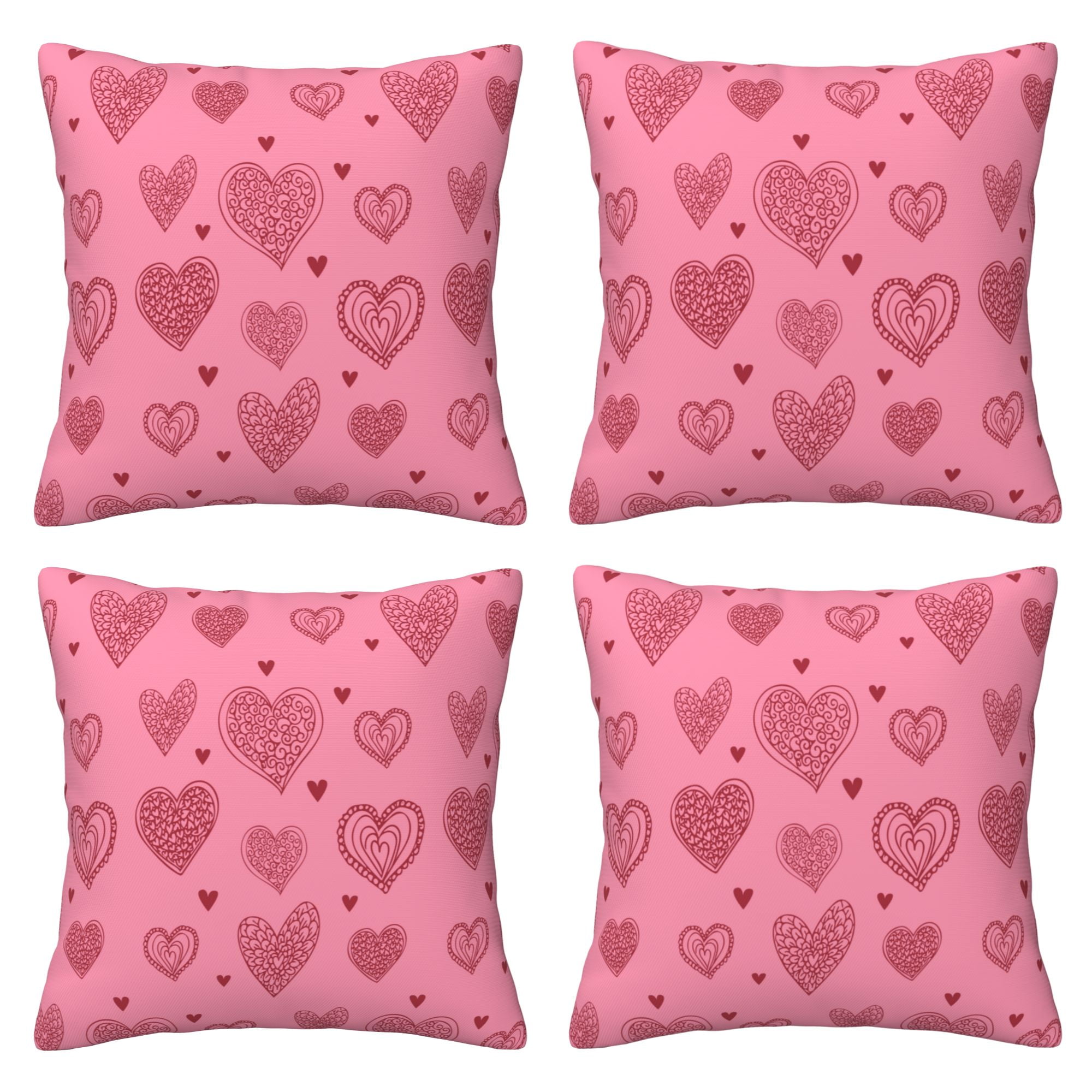 Home Throw Pillow Covers Two Sides Printed heart background Decor Sofa ...