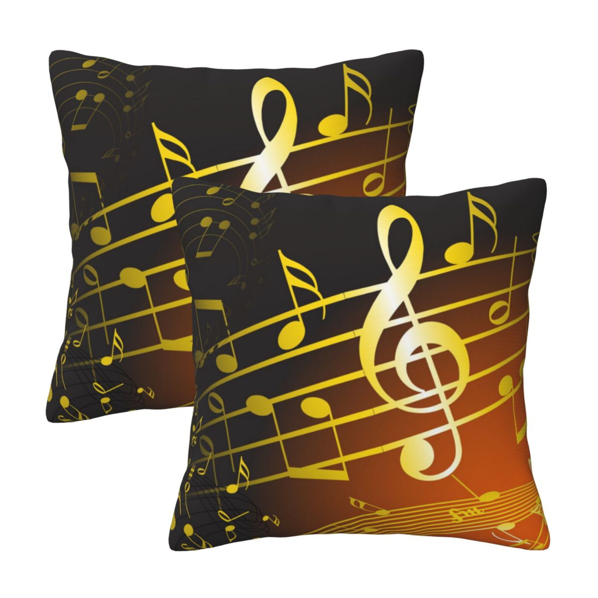 Home Throw Pillow Covers Two Sides Printed musical notes Decor Sofa ...