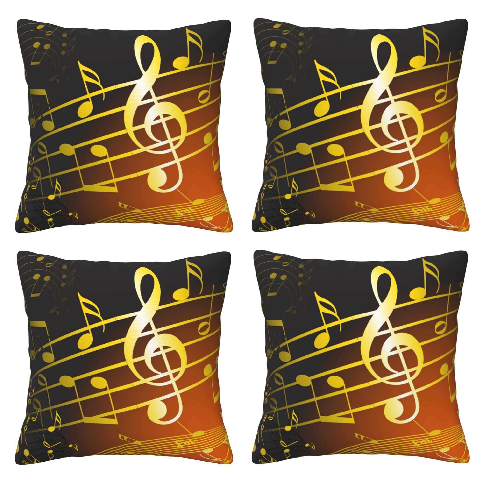 Home Throw Pillow Covers Two Sides Printed musical notes Decor Sofa ...