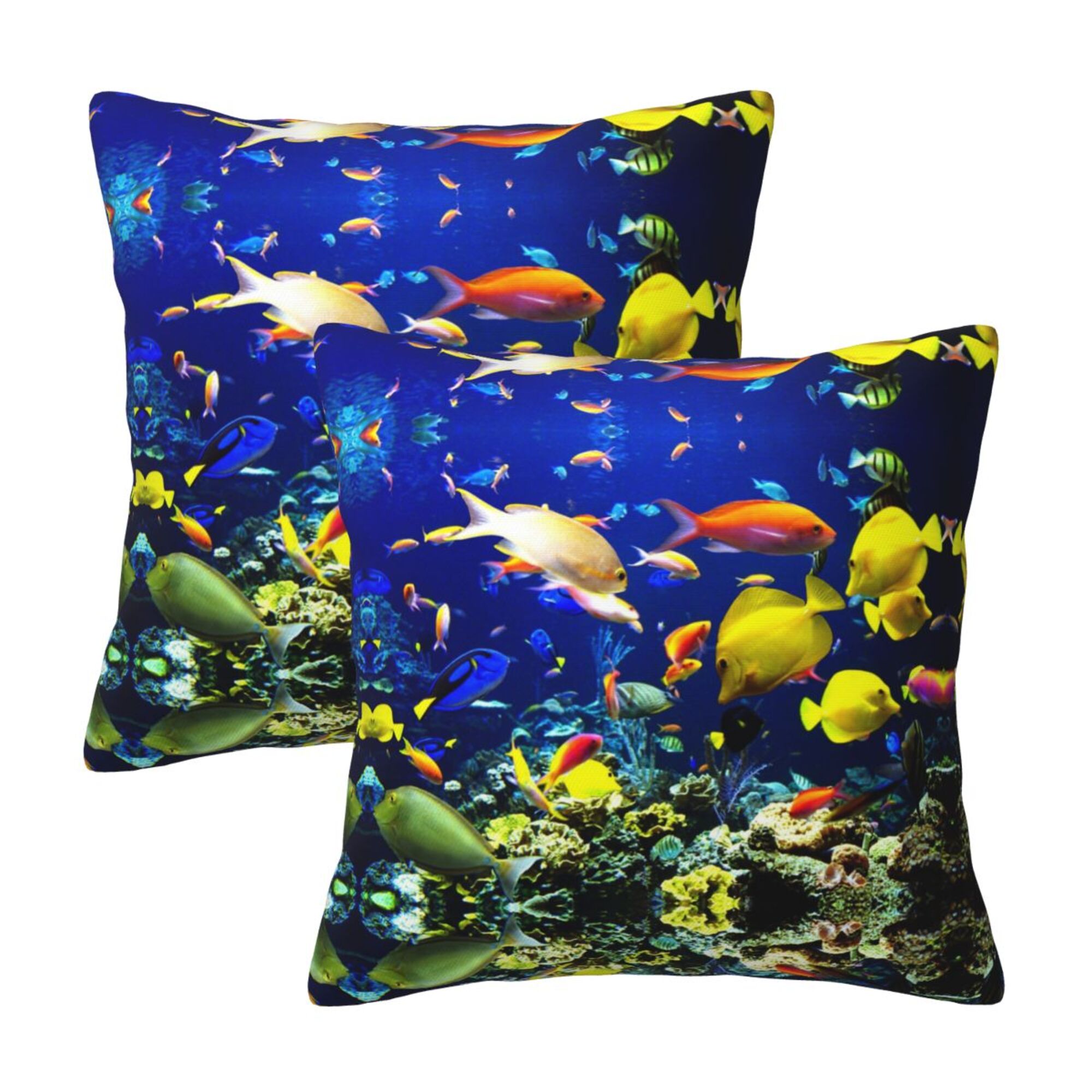 Home Throw Pillow Covers Two Sides Printed ocean-fish Decor Sofa Living ...
