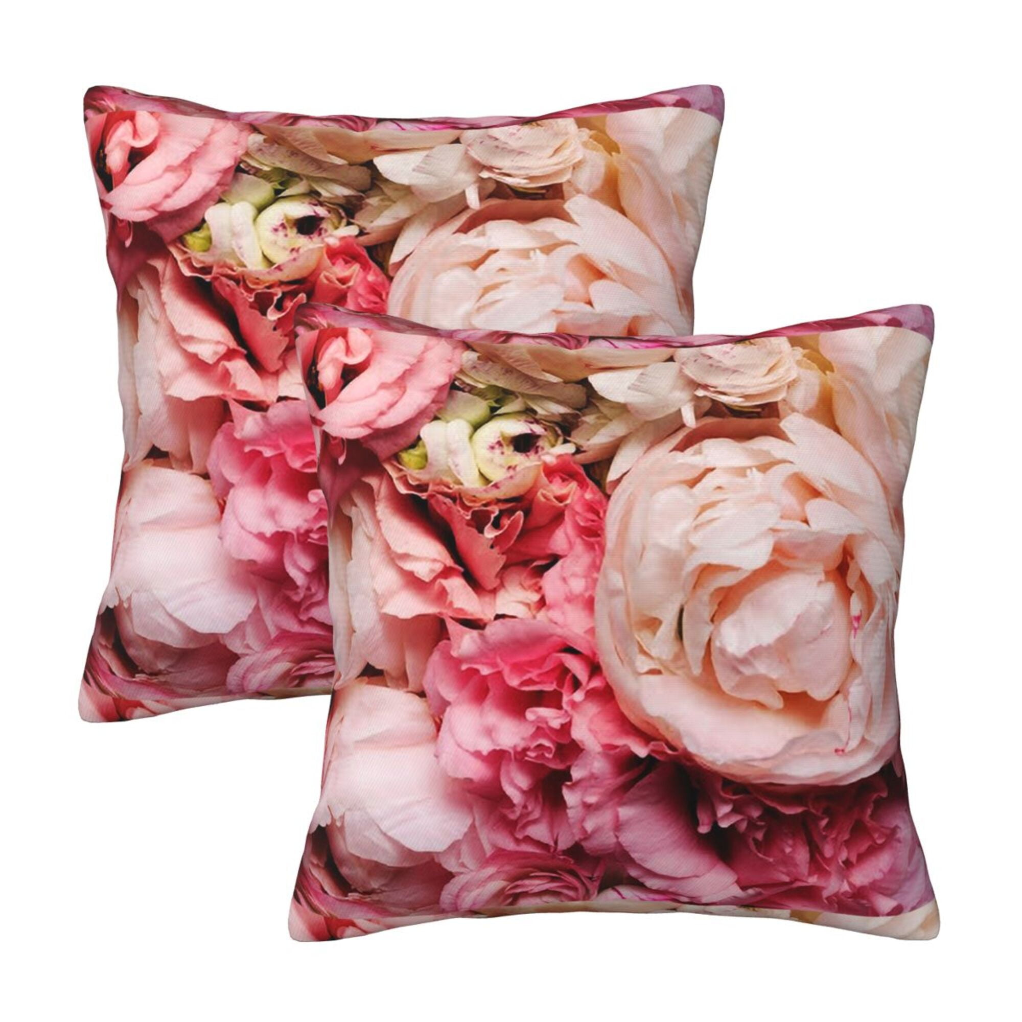 Home Throw Pillow Covers Two Sides Printed peony Decor Sofa Living Room ...